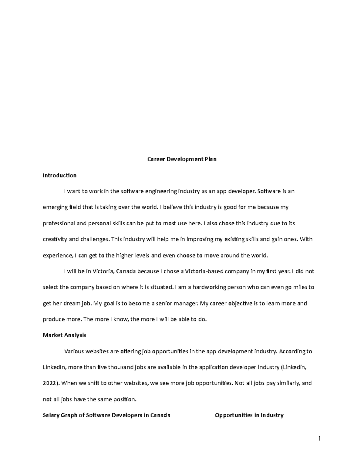Career Development plan - Career Development Plan Introduction I want ...