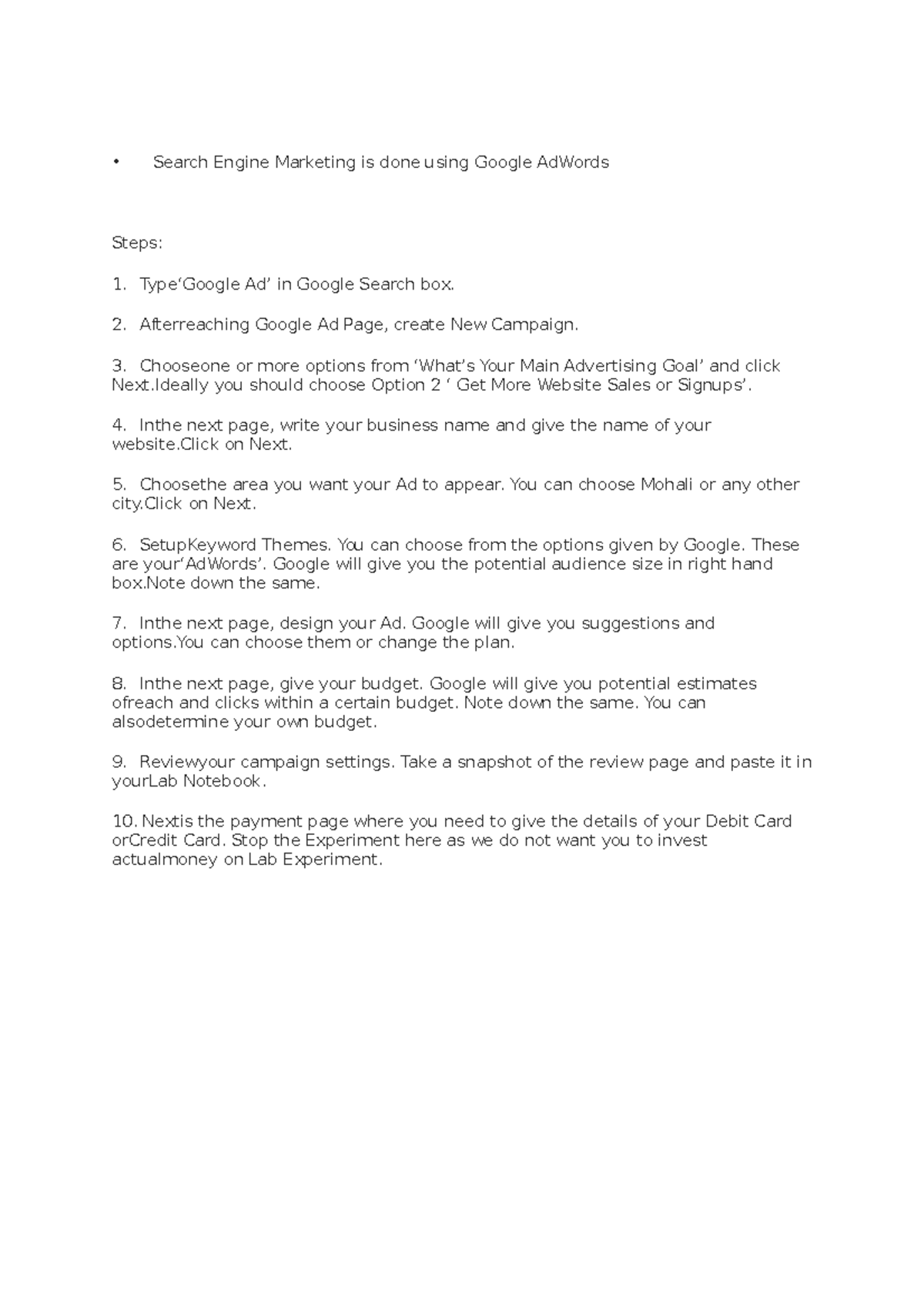 Digital Marketing Worksheet 4 21MBA3280 - Search Engine Marketing is ...