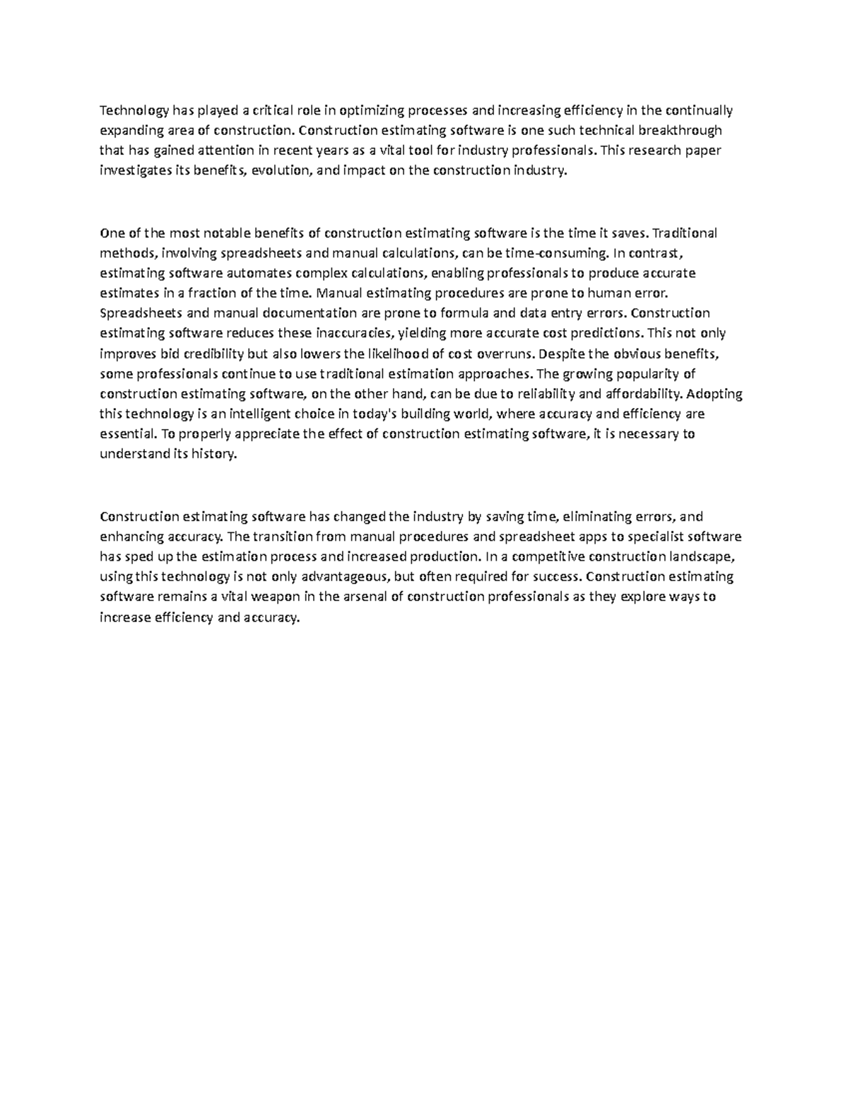 REACTION PAPER 1 - Technology has played a critical role in optimizing ...