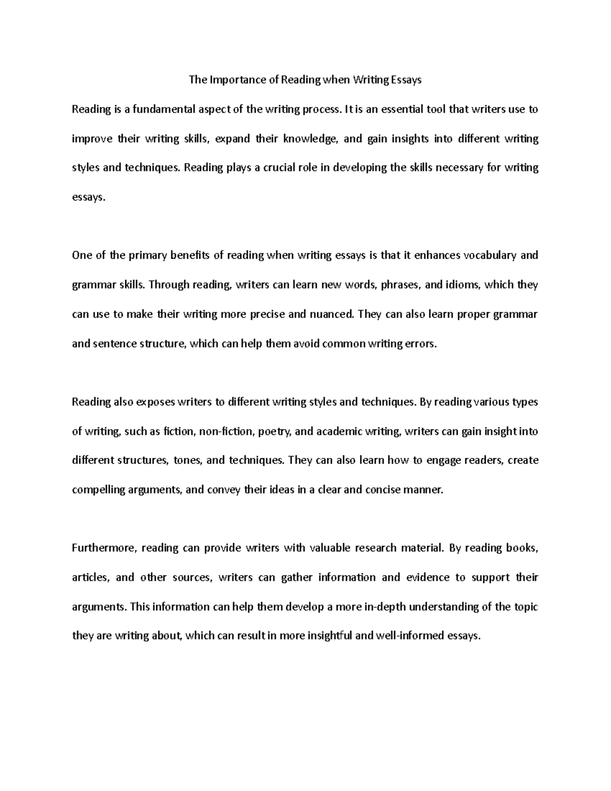 The Importance of Reading when Writing Essays - It is an essential tool ...