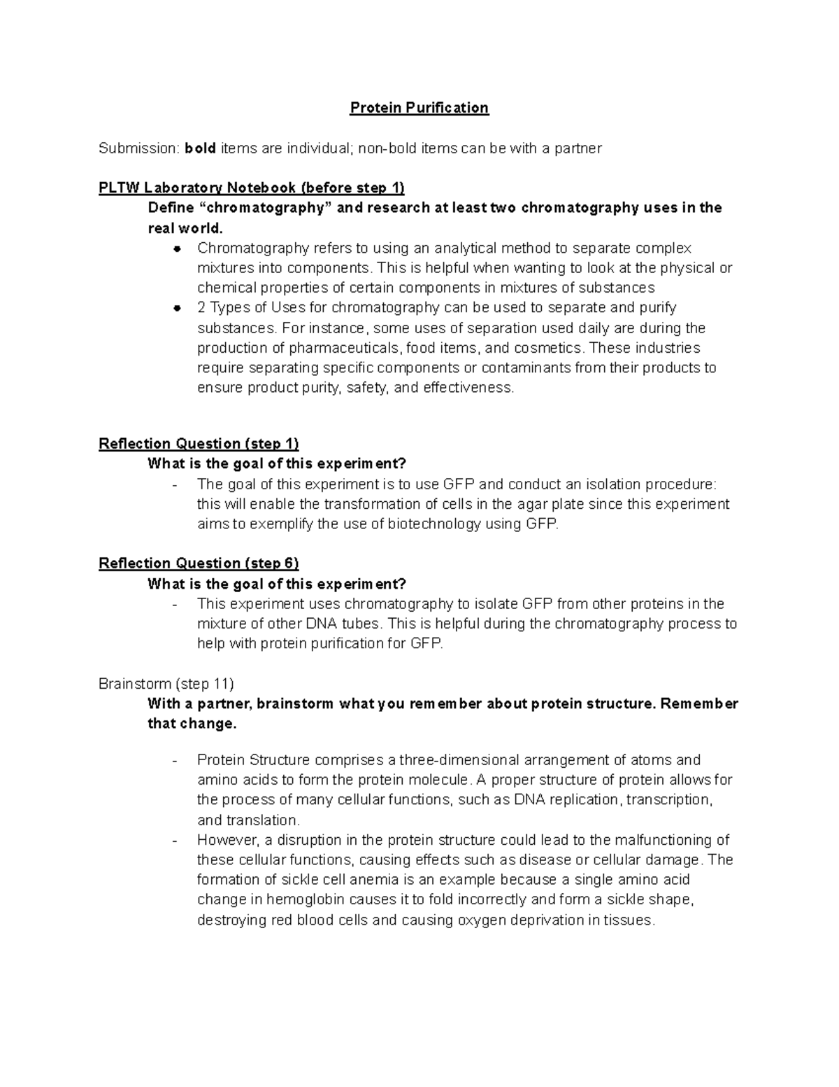 Protein Purification - Protiens function on certian lab procedures ...