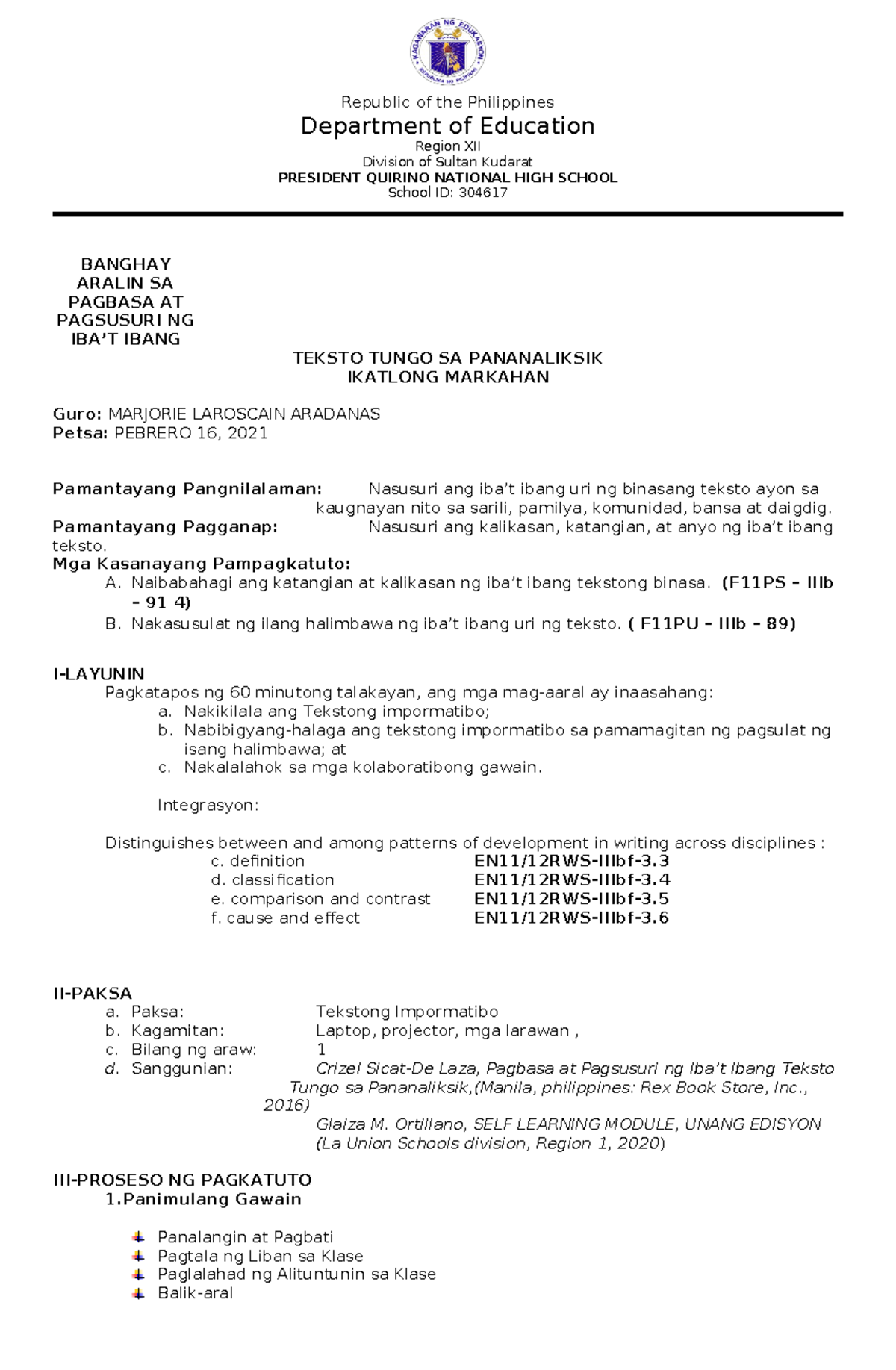 Demo-2 - used for demonstration - Department of Education ...