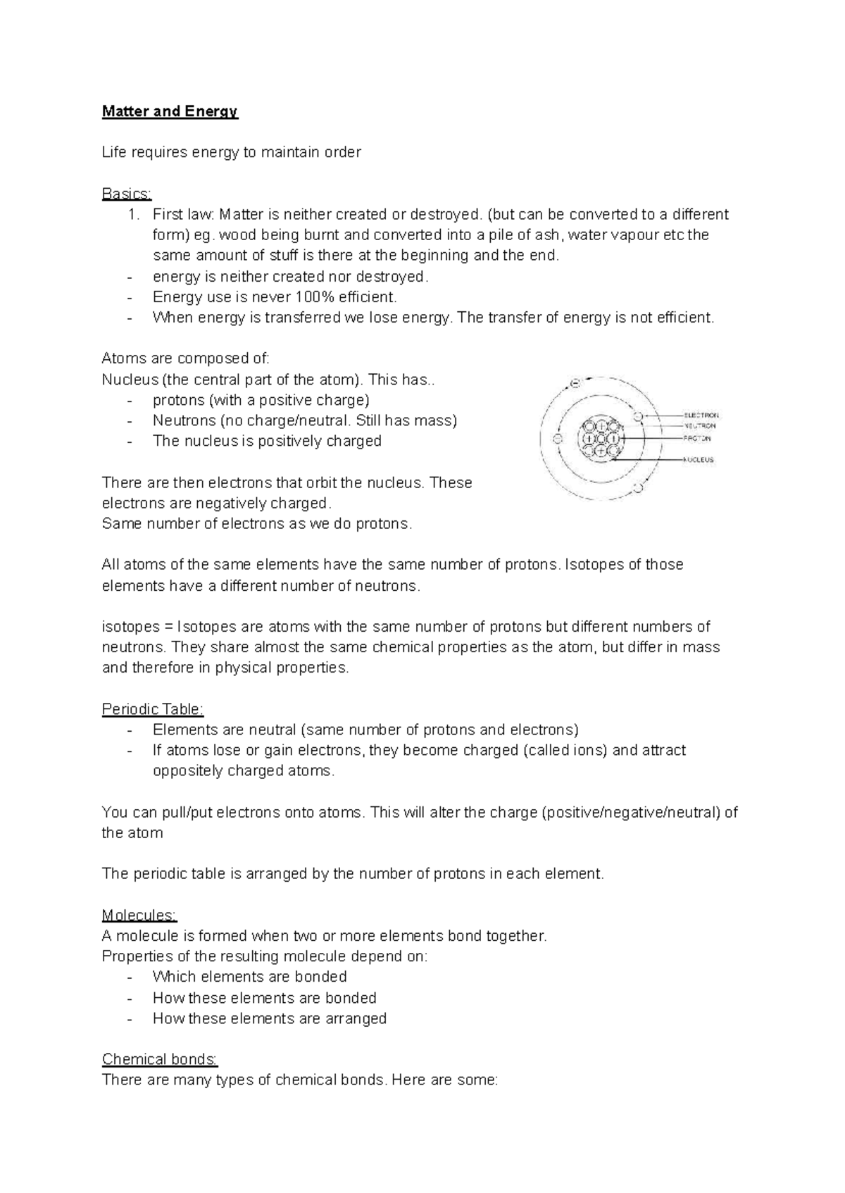 Geog114 Matter and Energy - Matter and Energy Life requires energy to ...