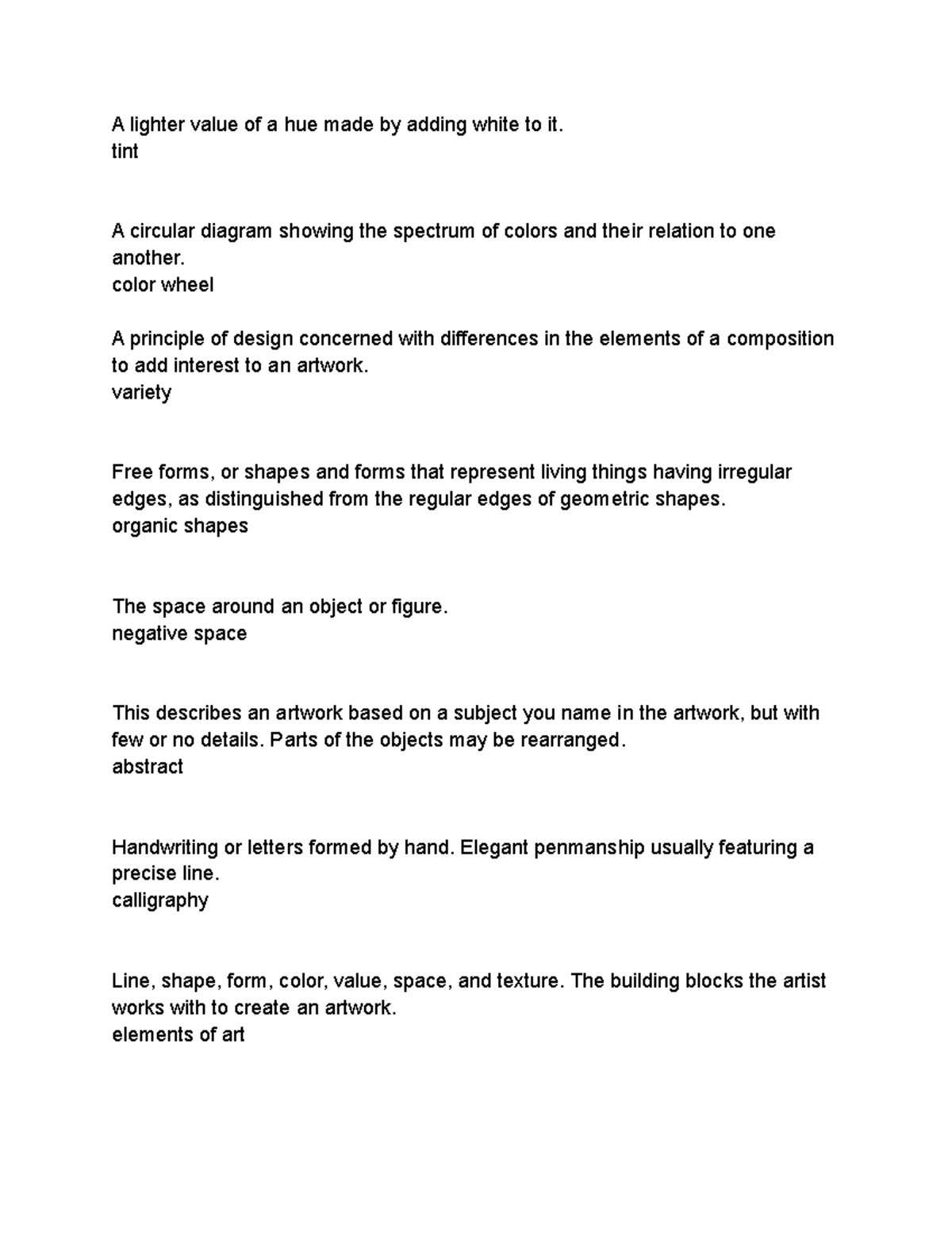 Principle of design, element of art - A lighter value of a hue made by ...