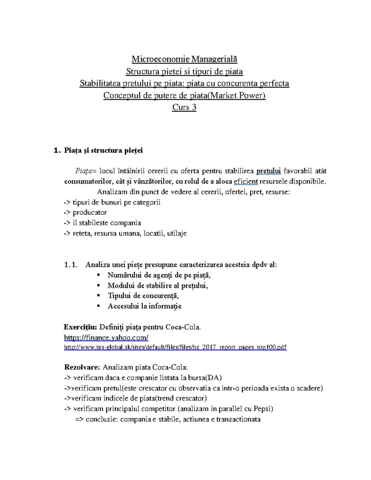 Curs3-4 - micro manageriala curs - Microeconomie Managerială Structura ...