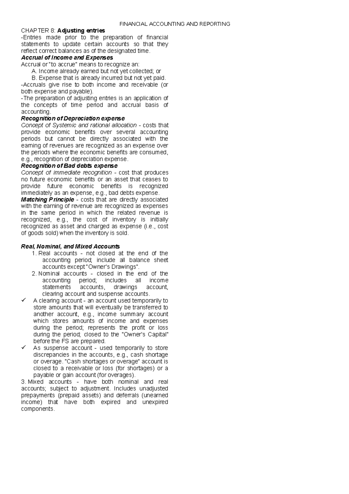Chapter 8, adjusting entries - FINANCIAL ACCOUNTING AND REPORTING ...