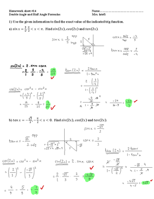 College Trigonometry Final EXAM Review Sheet - SUNY Orange Department ...