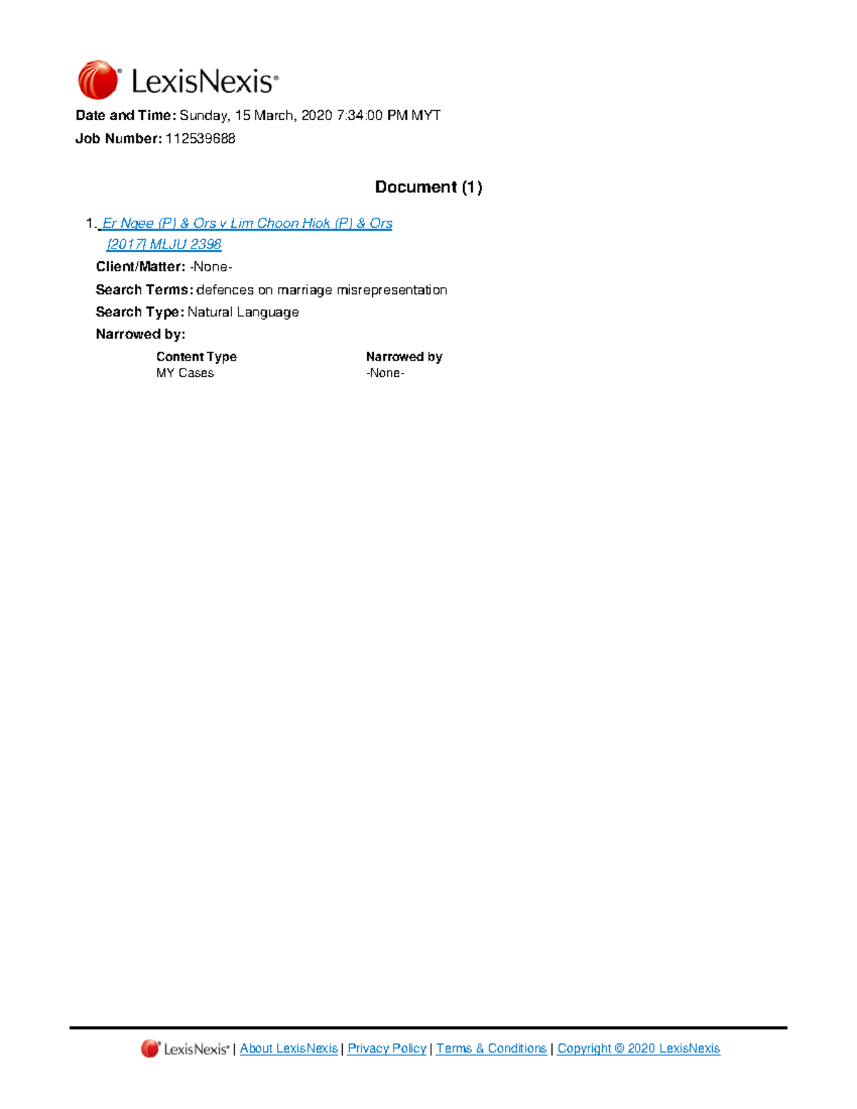 Er Ngee (P) & Ors v Lim Choon Hiok (P) & Ors - | About LexisNexis ...