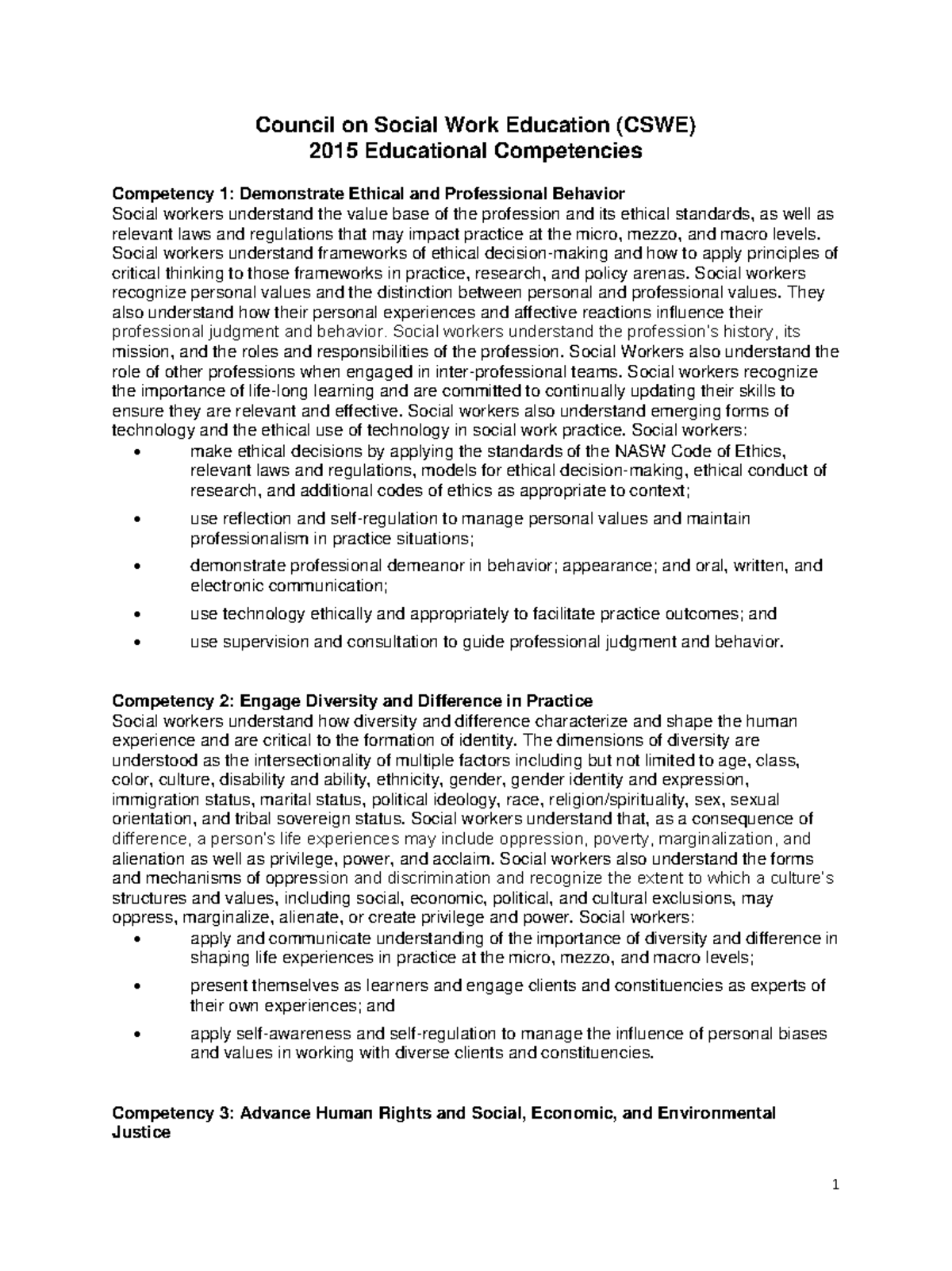CSWE-2015-Competencies - Council on Social Work Education (CSWE) 2015 ...