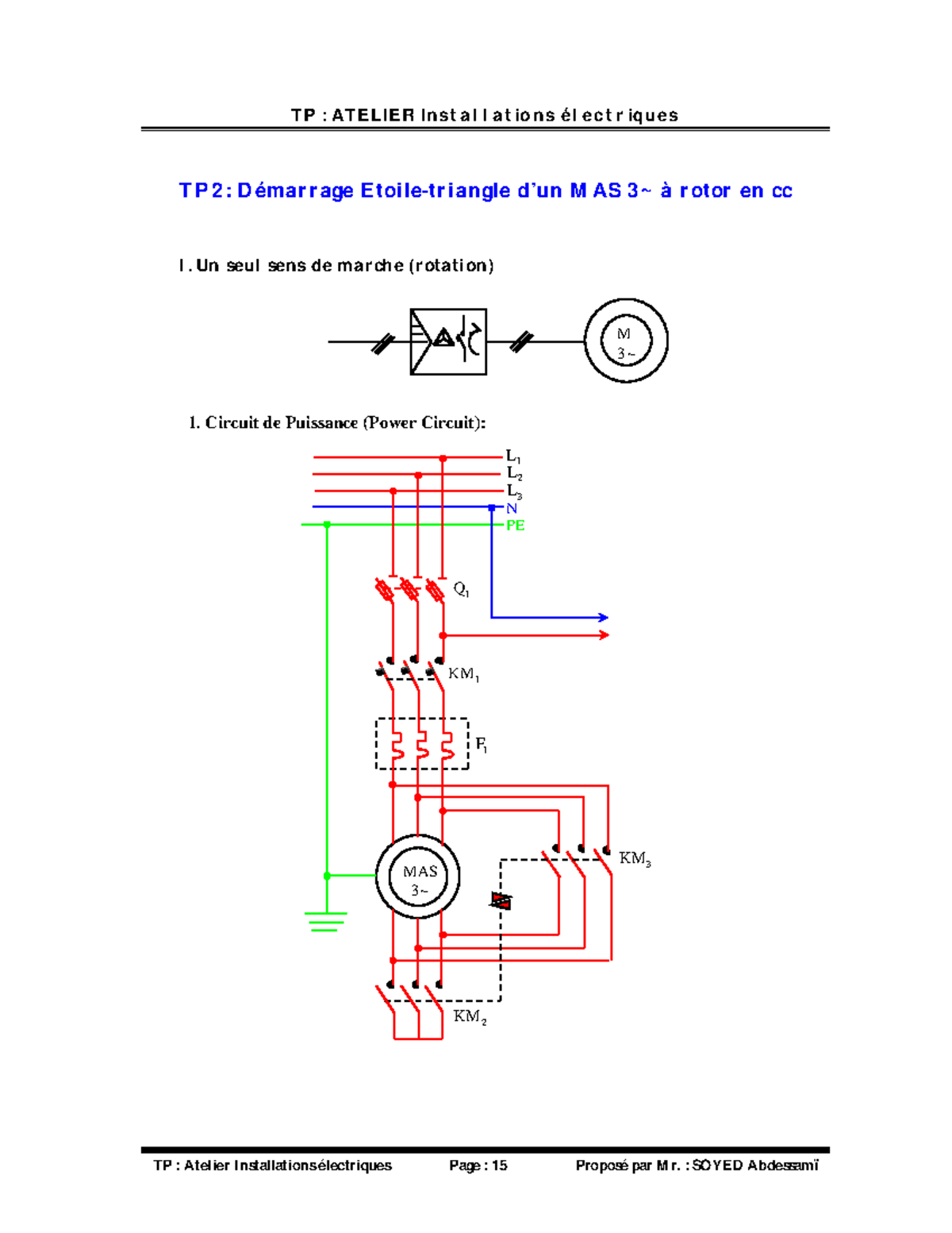 Tp2 demarrage etoile triangle mas 3p rotor cc - TP2: Démarrage Etoile ...