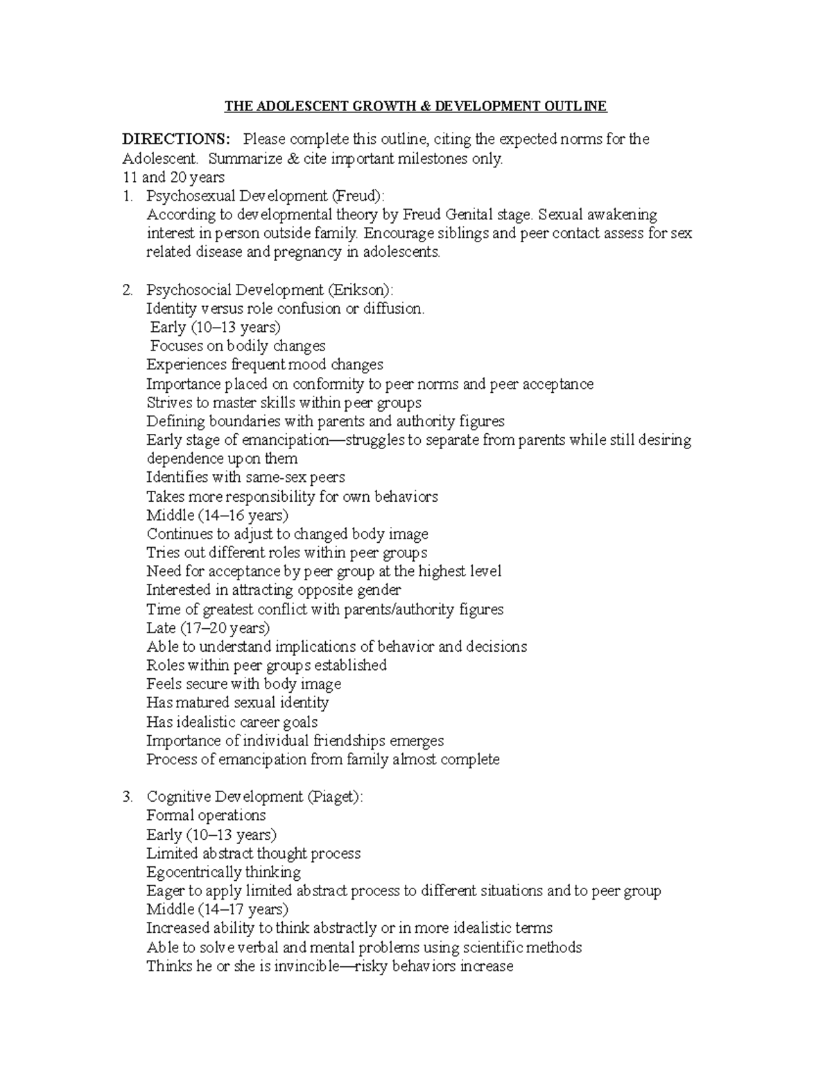 Adolescent Growth and Development - THE ADOLESCENT GROWTH & DEVELOPMENT ...