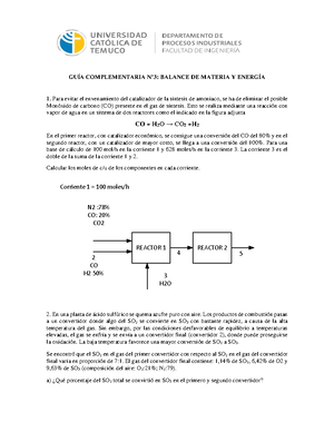 GUIA 1 Balance DE Materia Y Energia II 2023 - BALANCE DE MATERIA Y ENERGIA GUÍA 1: BALANCE DE ...