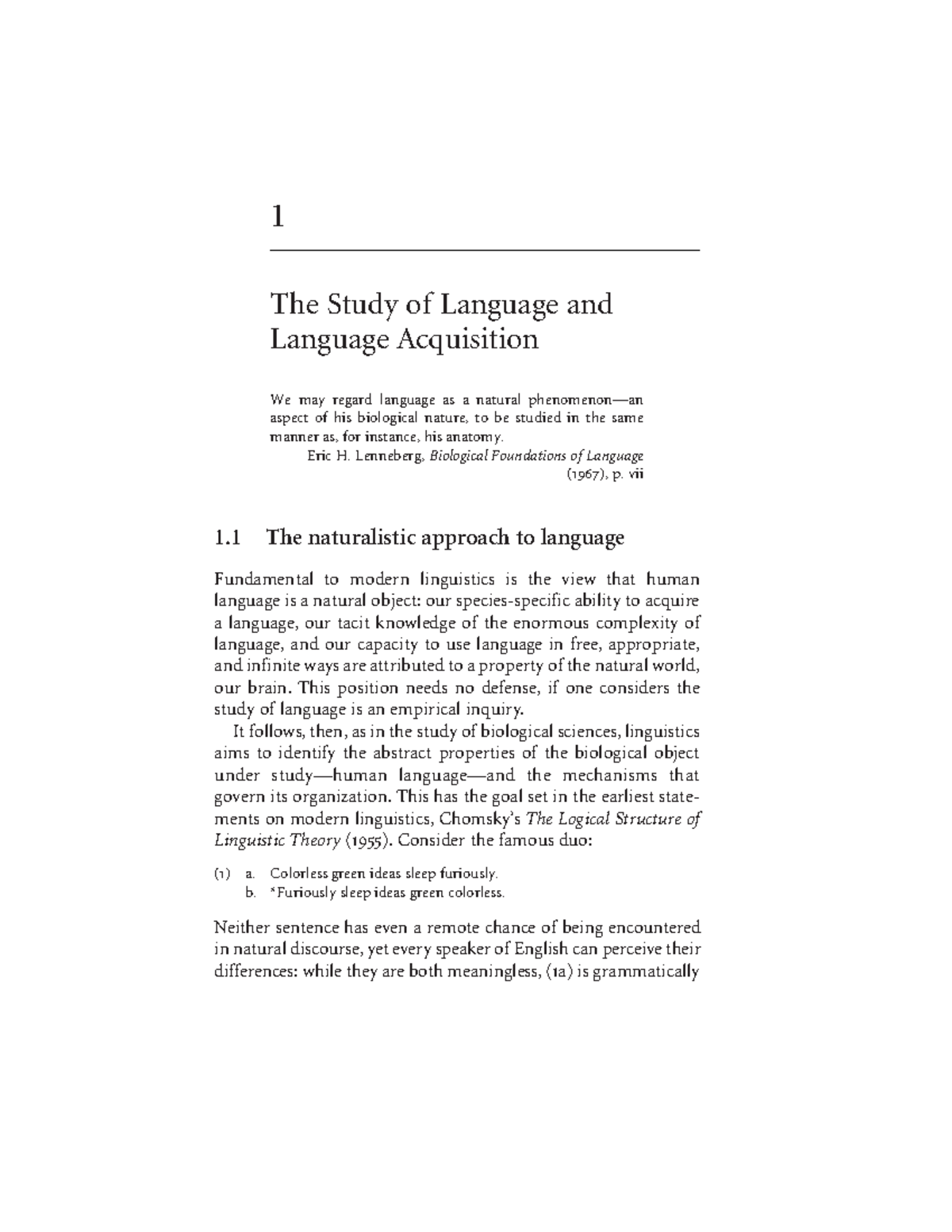 The Study of Language and Language Acqui - 1 The Study of Language and ...