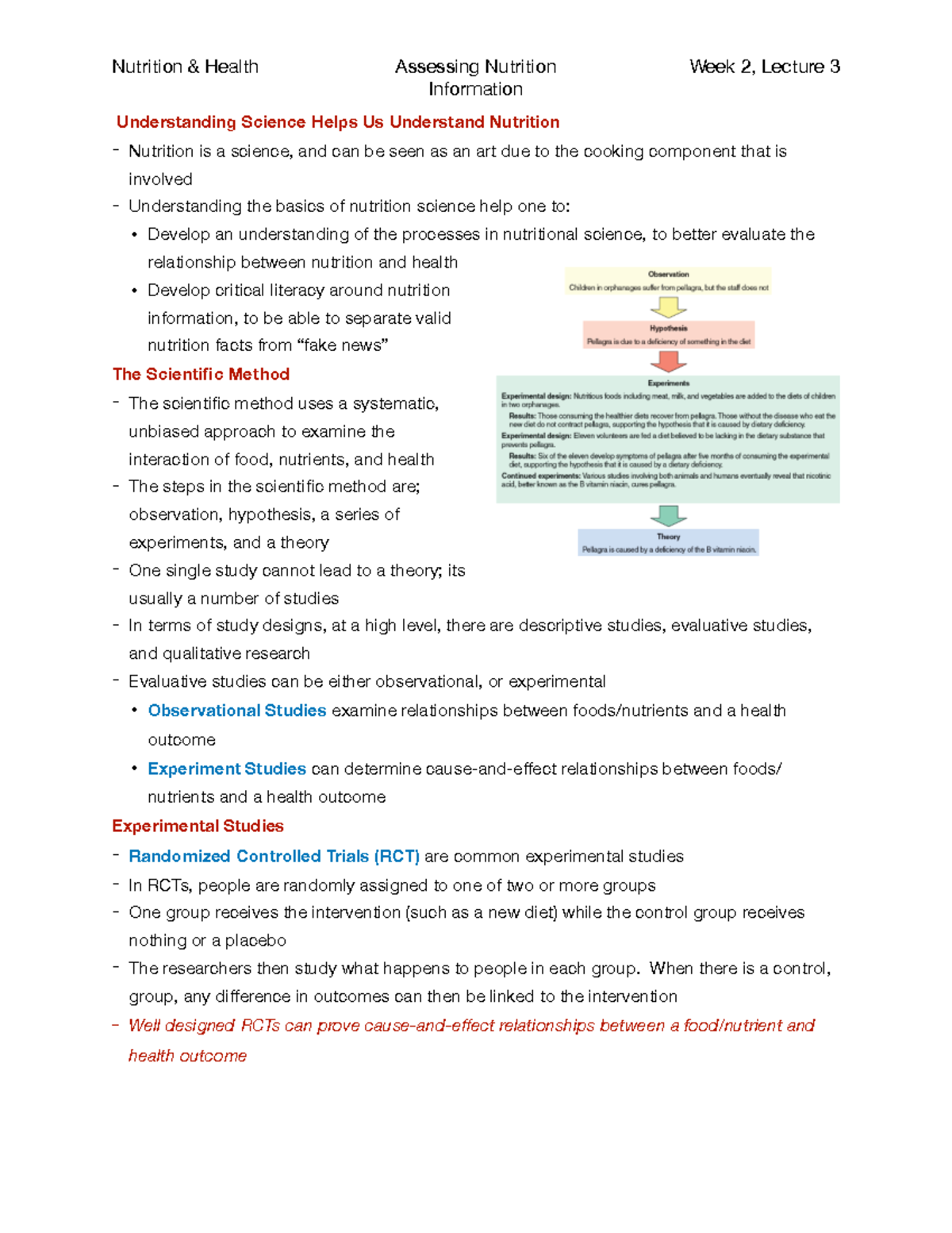 Nutrition & Hlth, W2 Lecture 3 - Information Understanding Science ...