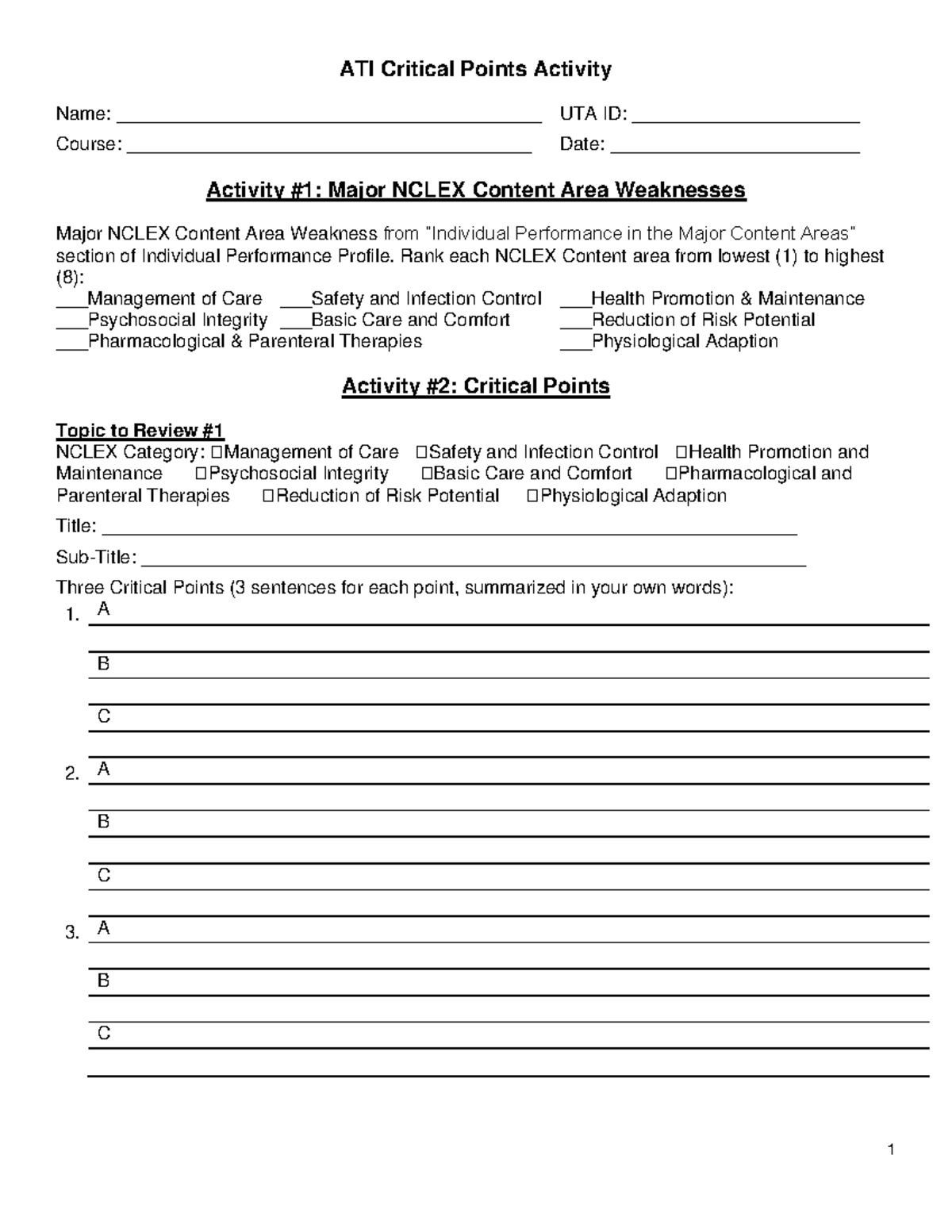 ATI Critical Points Activity with Lines MBR - ATI Critical Points ...