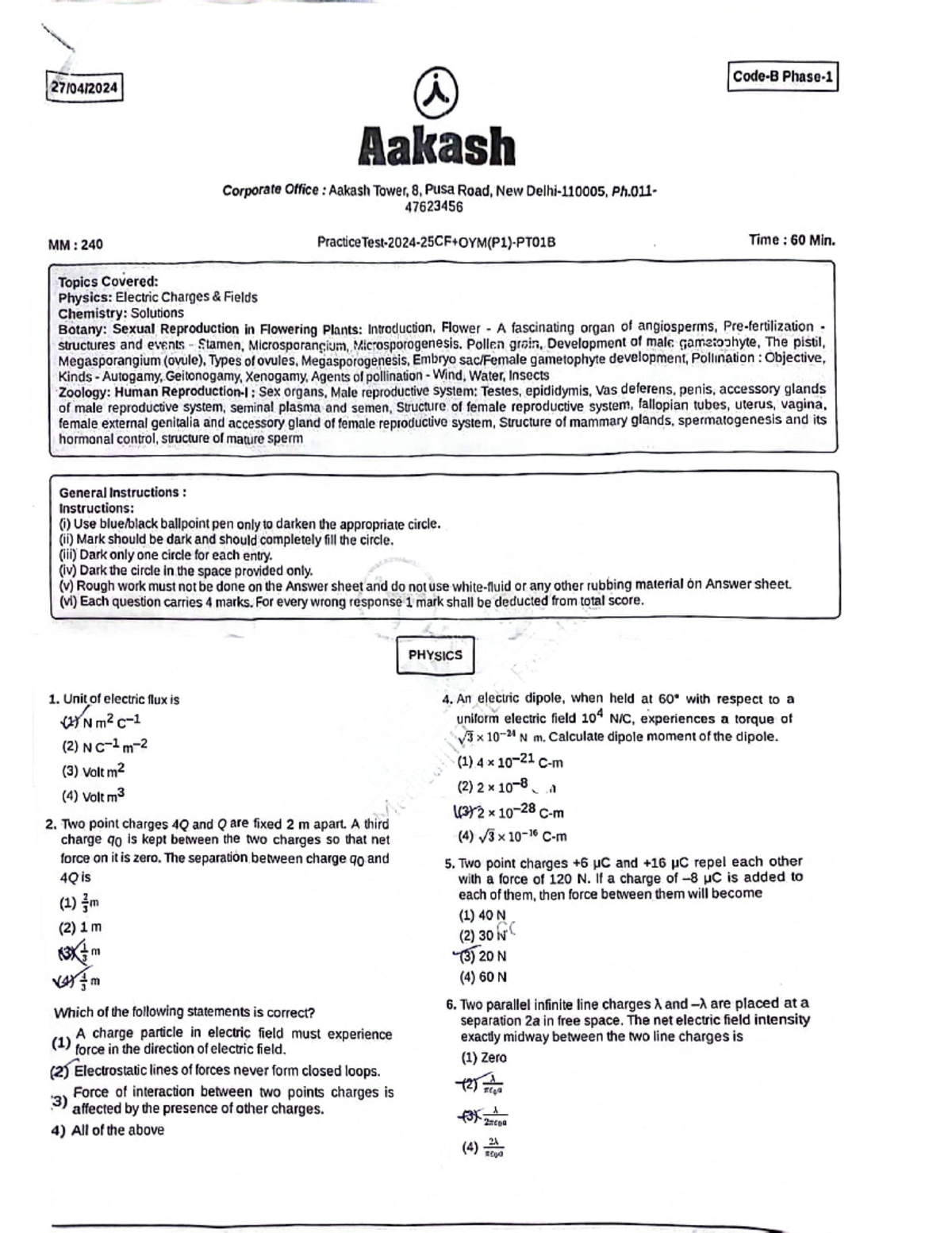Practice Test for biology - Biology SL - Studocu