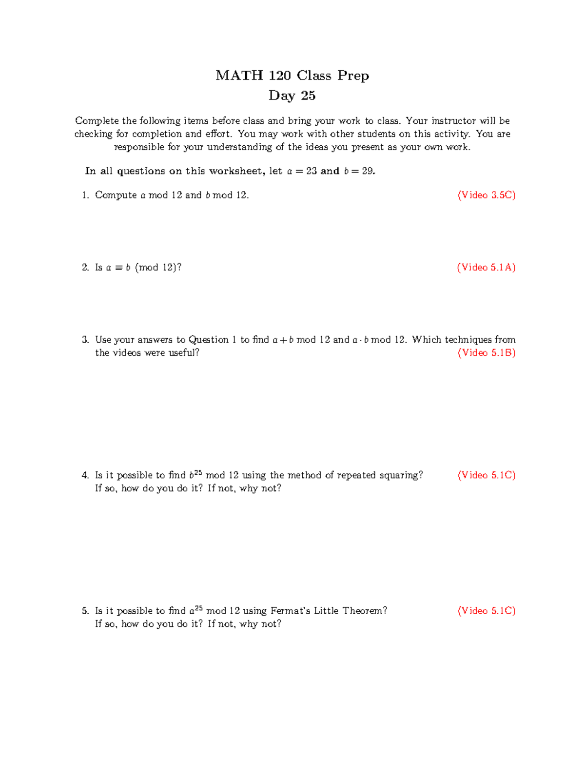 Class Prep Day25 2409 - Pre work assignment - MATH 120 Class Prep Day ...