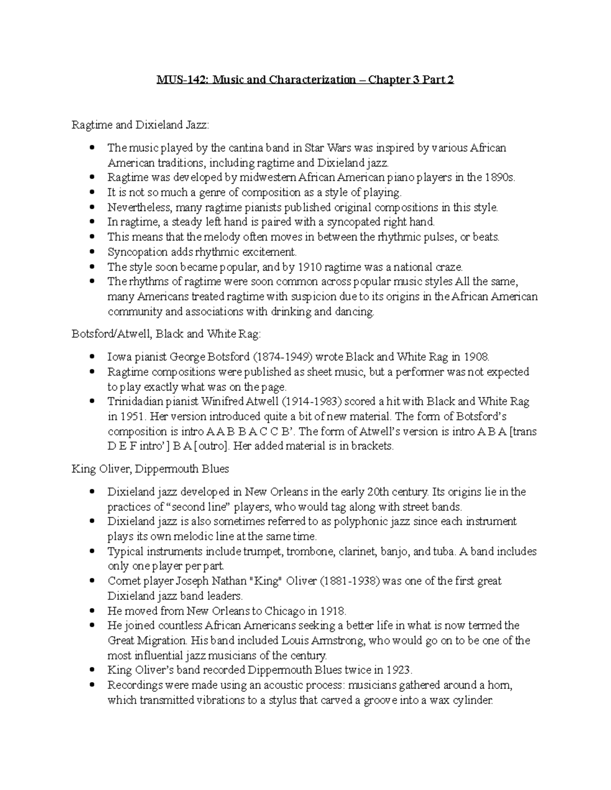MUS-142 Music and Characterization Chapter 3 Part 2 Notes - MUS-142 ...