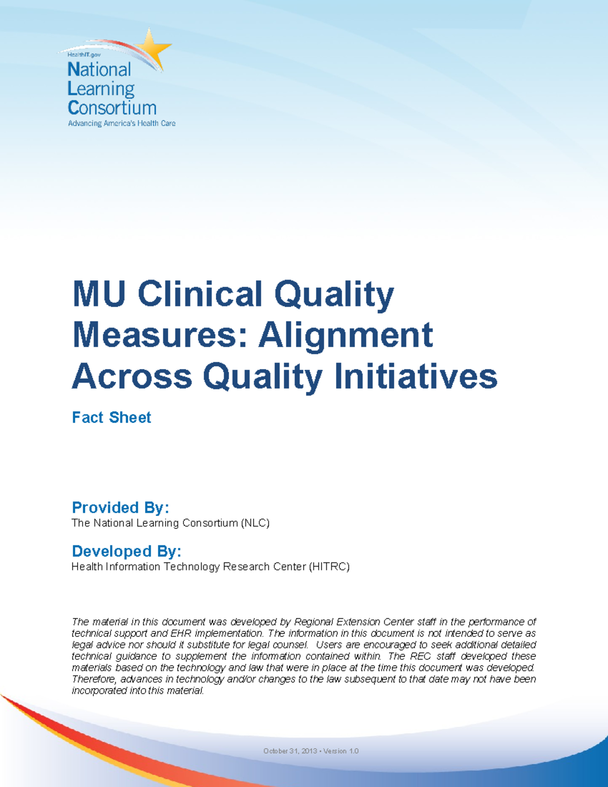 MU Quality Measures list - MU Clinical Quality Measures: Alignment ...