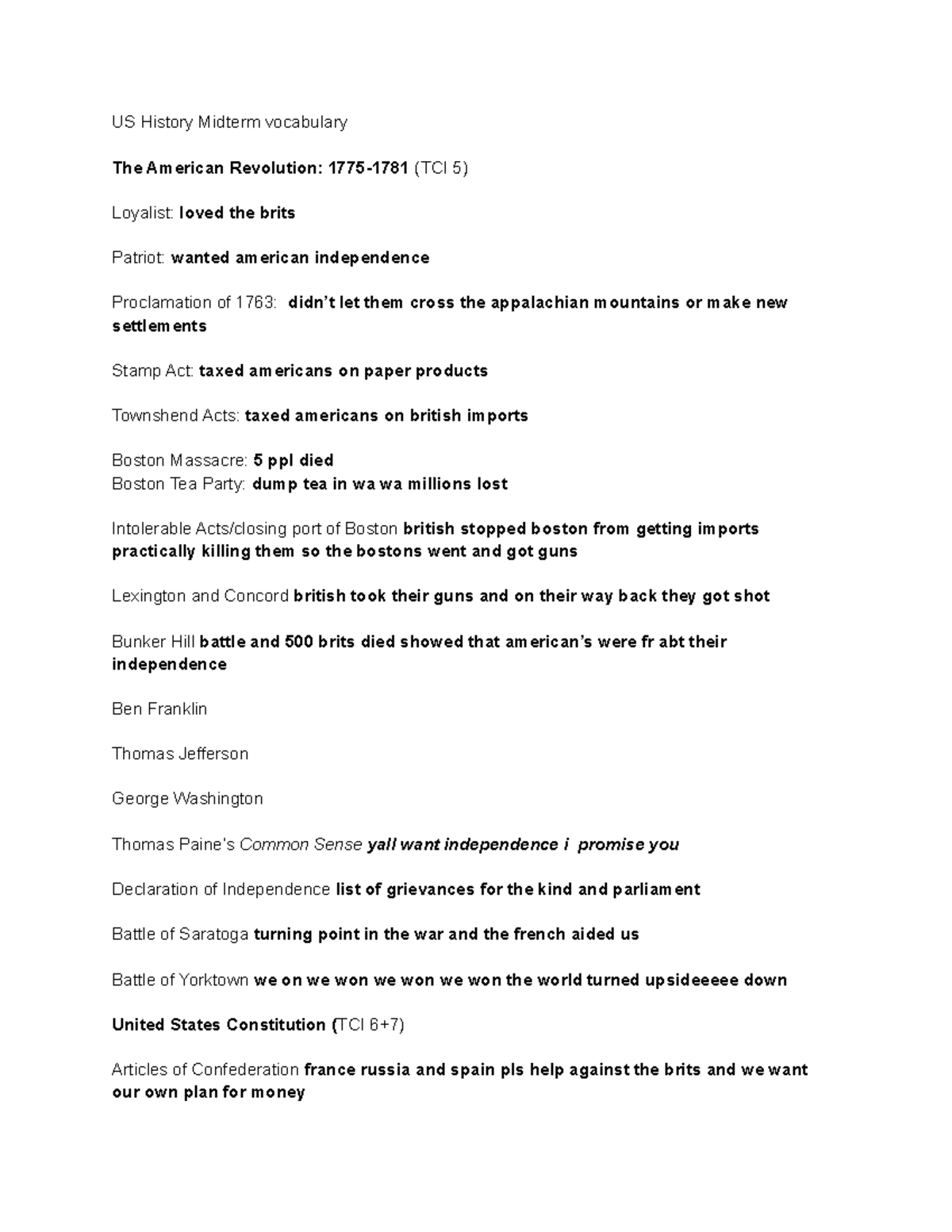 Fill out again - help with us history - US History Midterm vocabulary ...