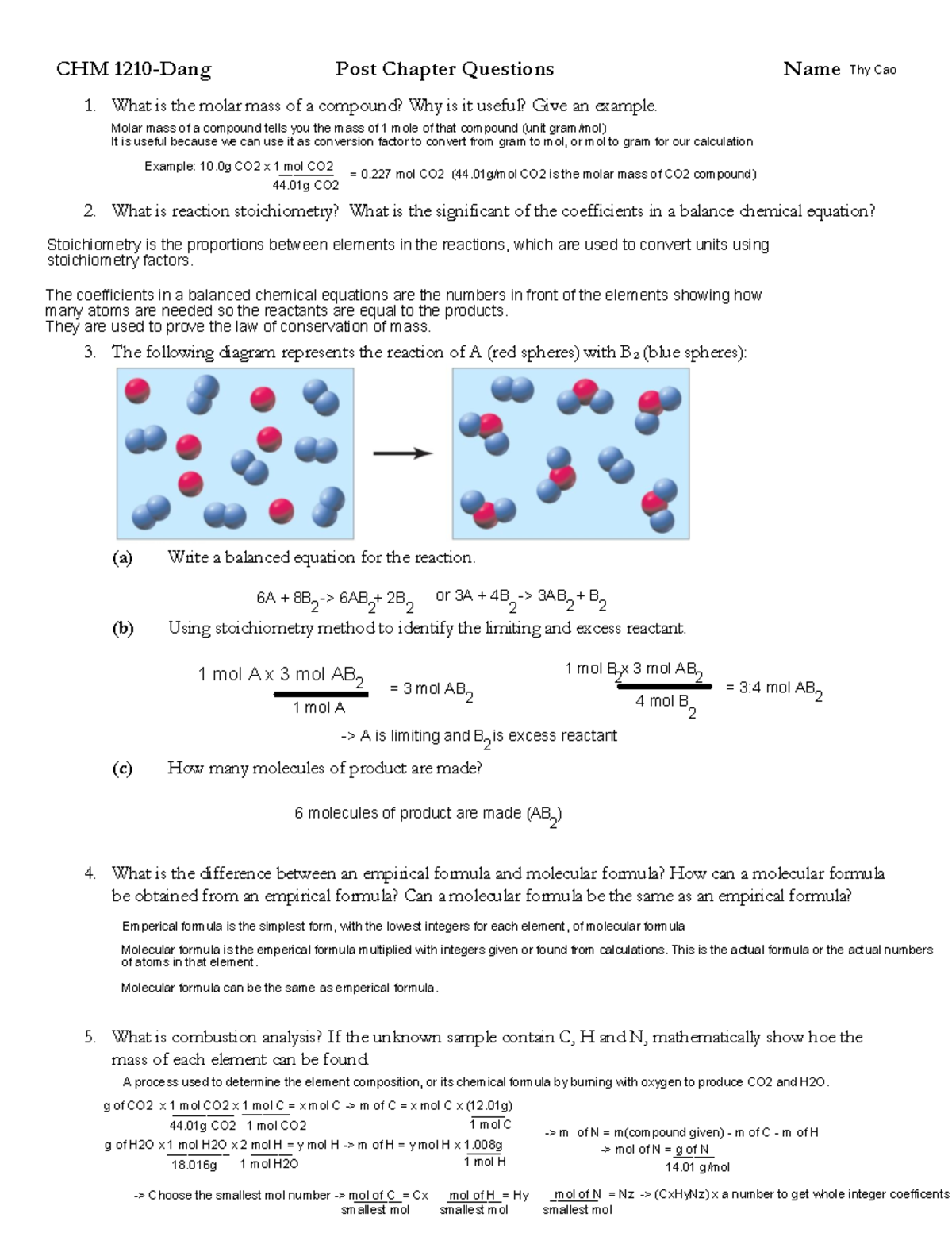 CHM 1210-Postquestions-chapter 3 - CHM 1210-Dang Post Chapter Questions ...