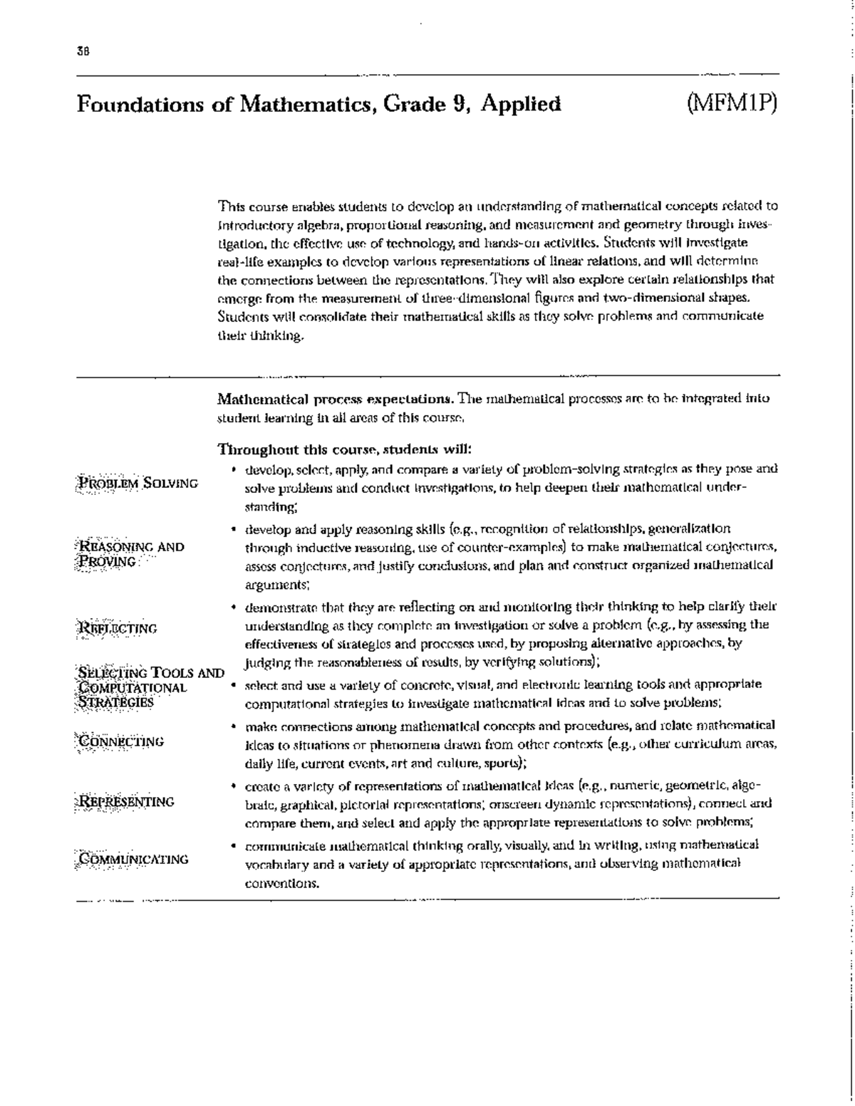 Foundations of Math Gr 9 applied - Mat137Y1 - Studocu