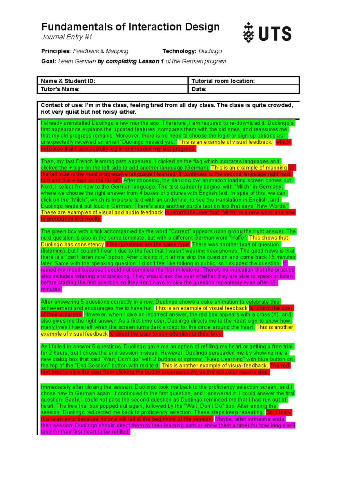 Journal Entry 1 - Fundamentals of Interaction Design Journal Entry ...