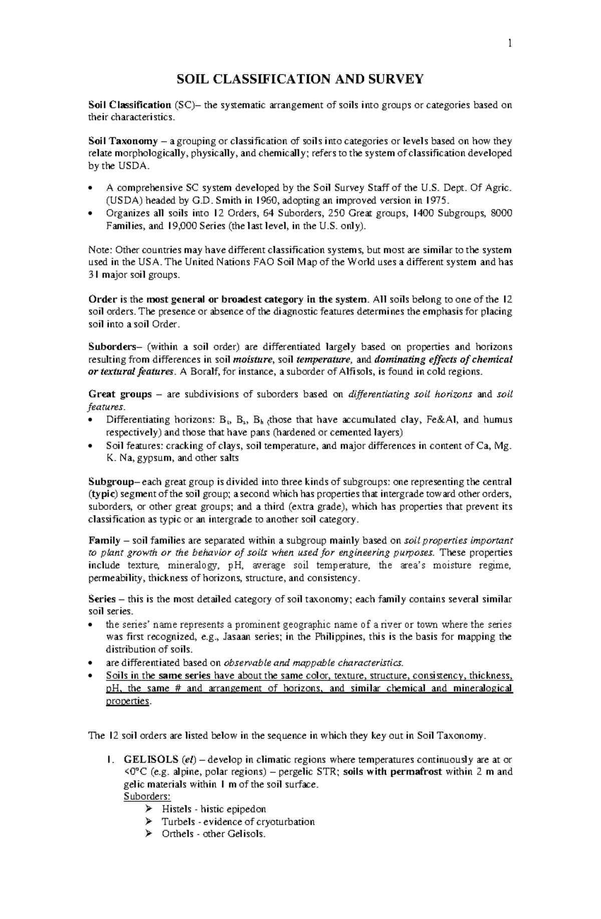 Chapter 6 SOIL Classification AND Survey - SOIL CLASSIFICATION AND ...