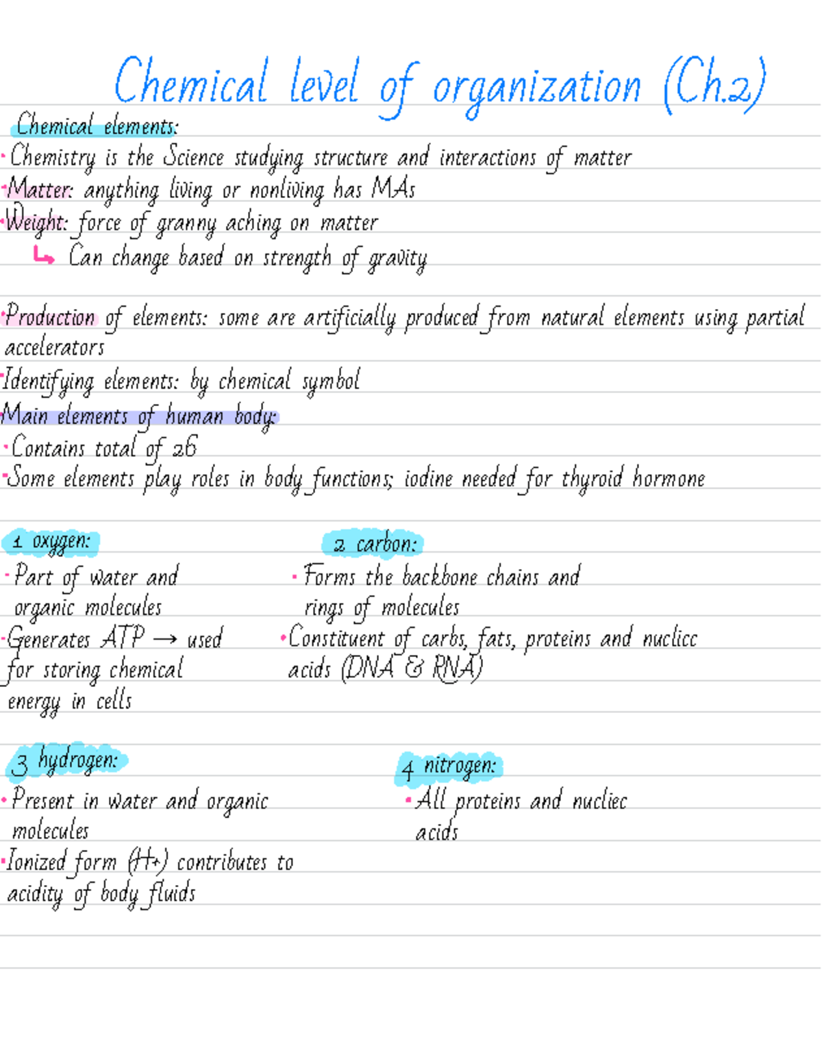 Physiology & Anatomy - Chapter 2 -Chemical level of organization ...