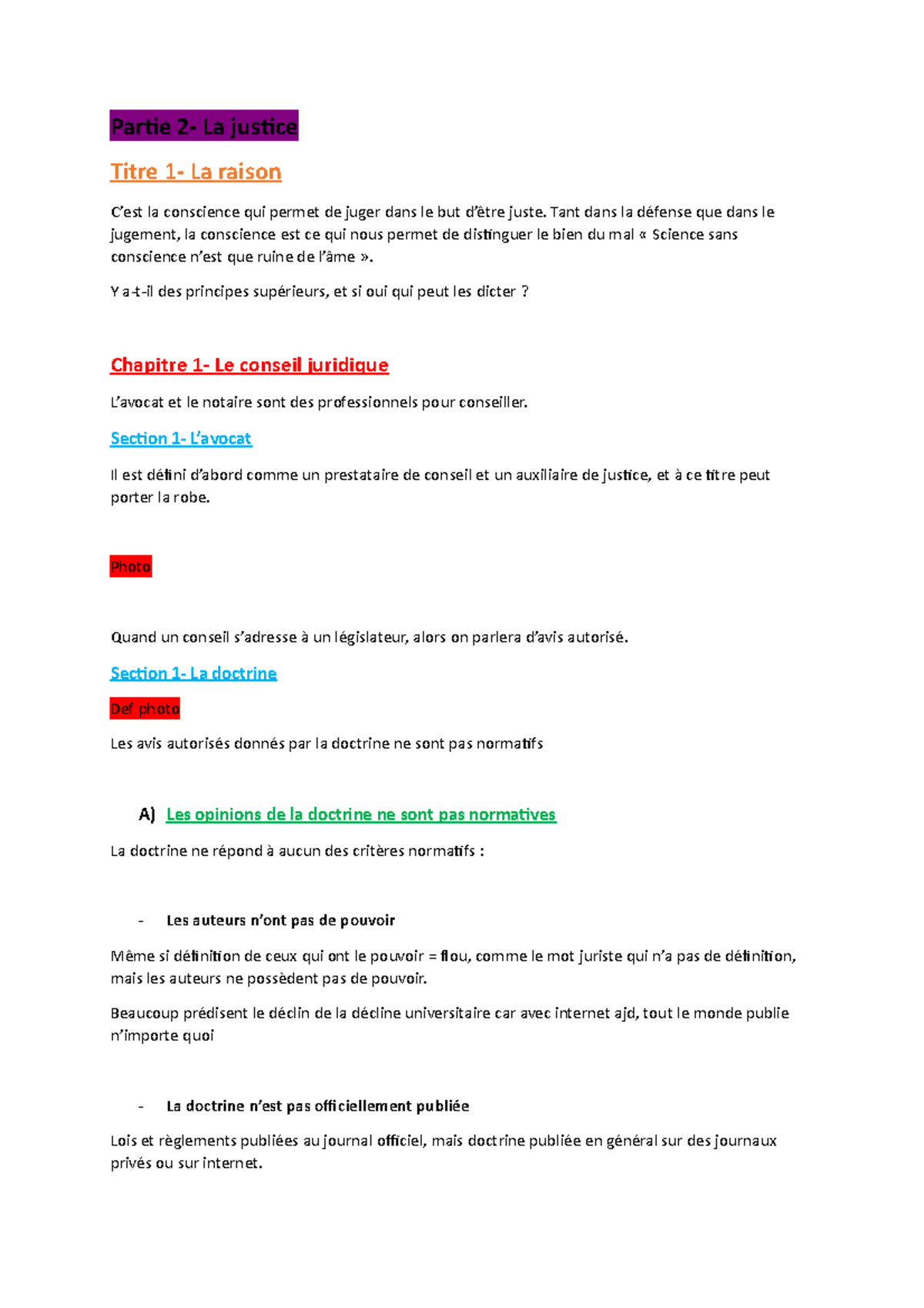 Partie 2 intro au droit - Partie 2- La justice Titre 1- La raison C’est ...