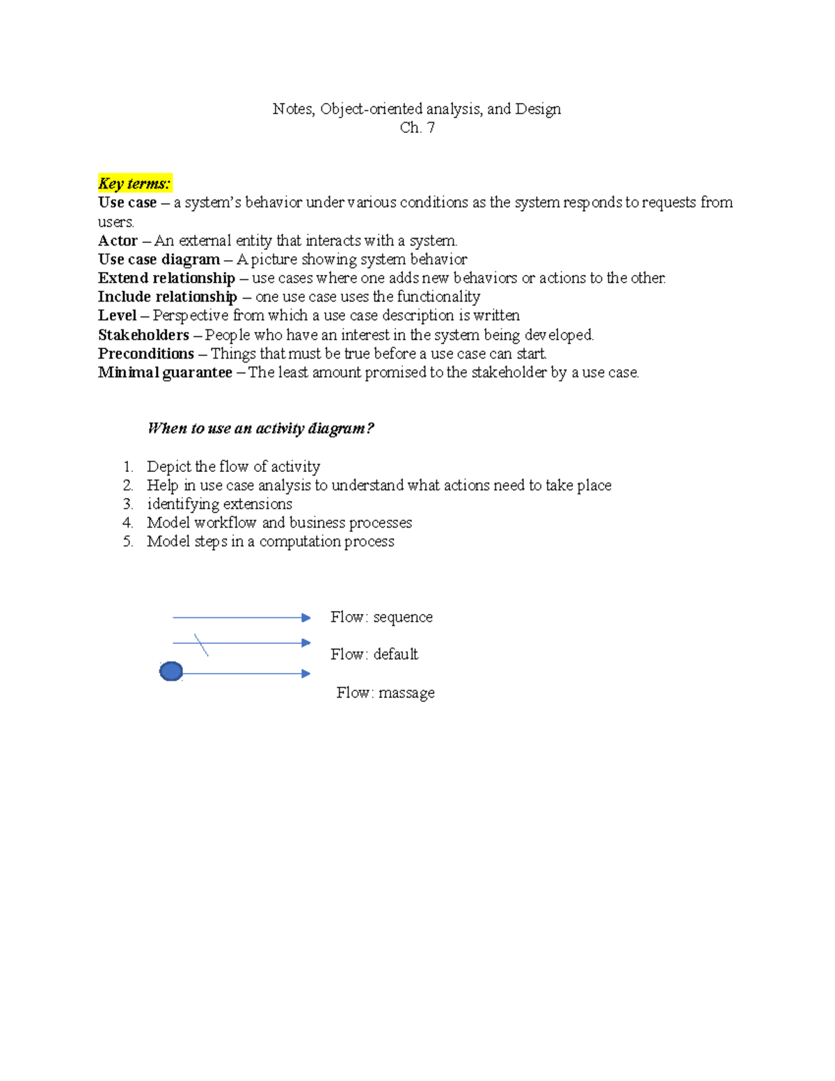 Rewrite notes ch 7 - Notes, Object-oriented analysis, and Design Ch. 7 ...