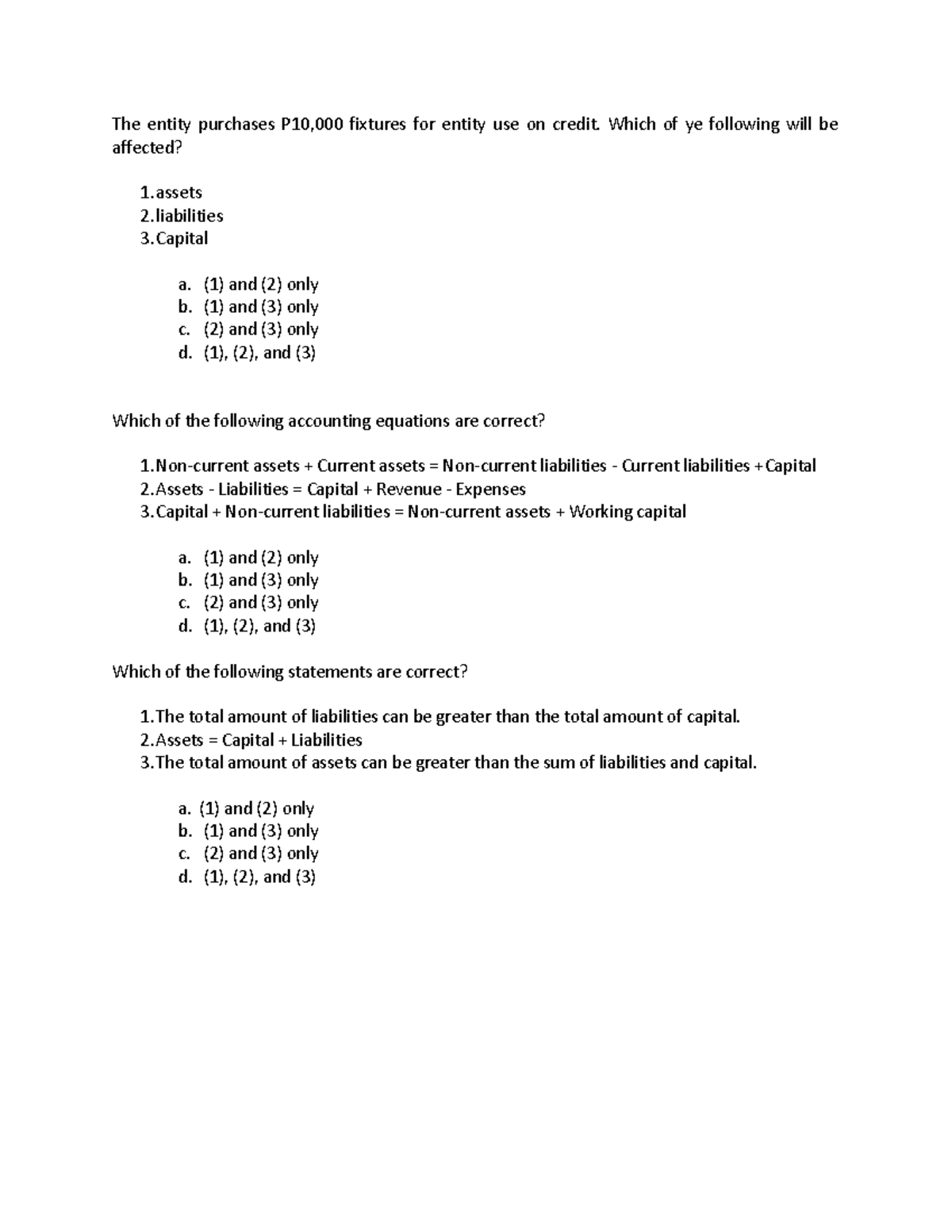 work education far - The entity purchases P10,000 fixtures for entity ...