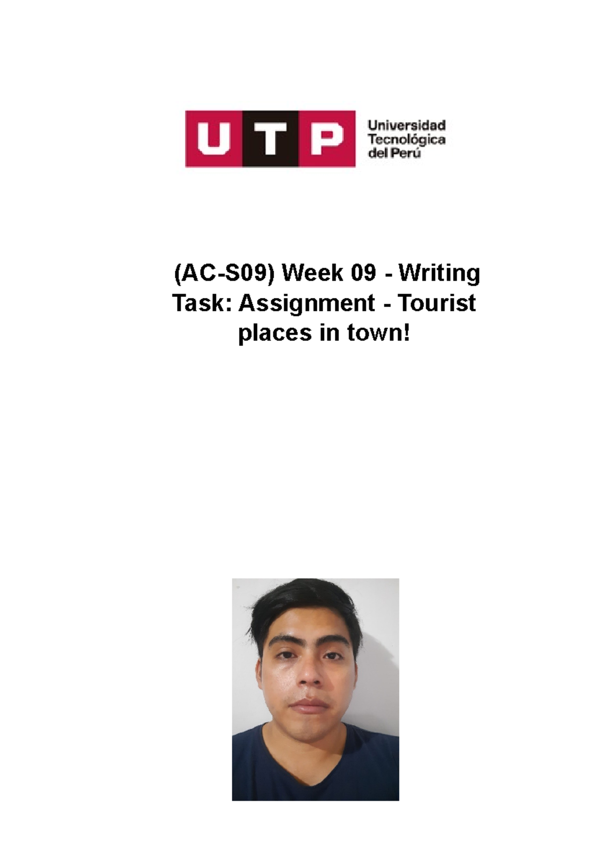 AC S09 Week 09 Writing Task Assignment Tourist places in town - English ...