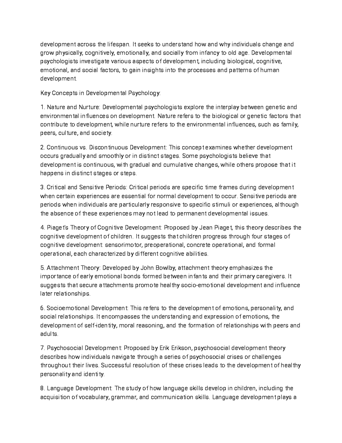 Developmental Psychology-3 - development across the lifespan. It seeks ...