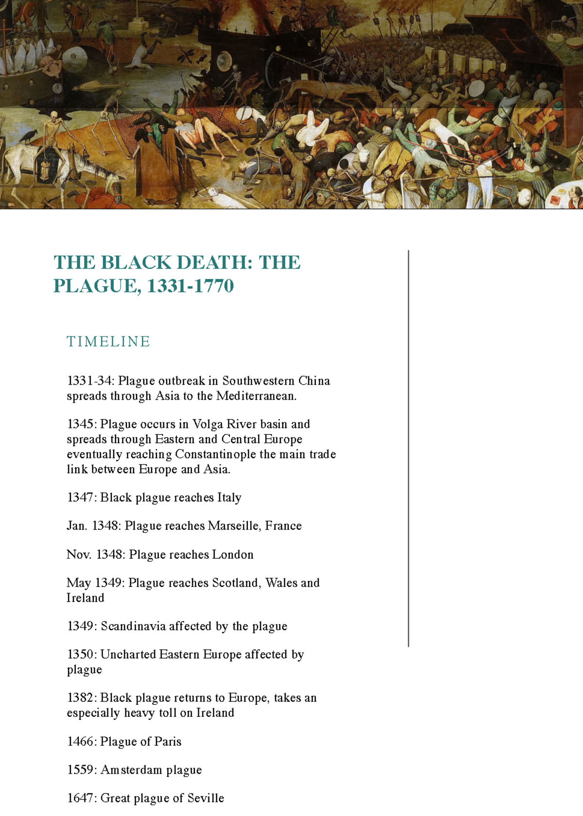 HIST10016 Week 4 Readings 2021 - THE BLACK DEATH: THE PLAGUE, 1331- T I ...