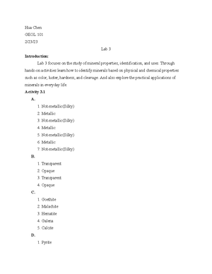 Hunter College Laboratory Write Up - Hunter College Laboratory ...