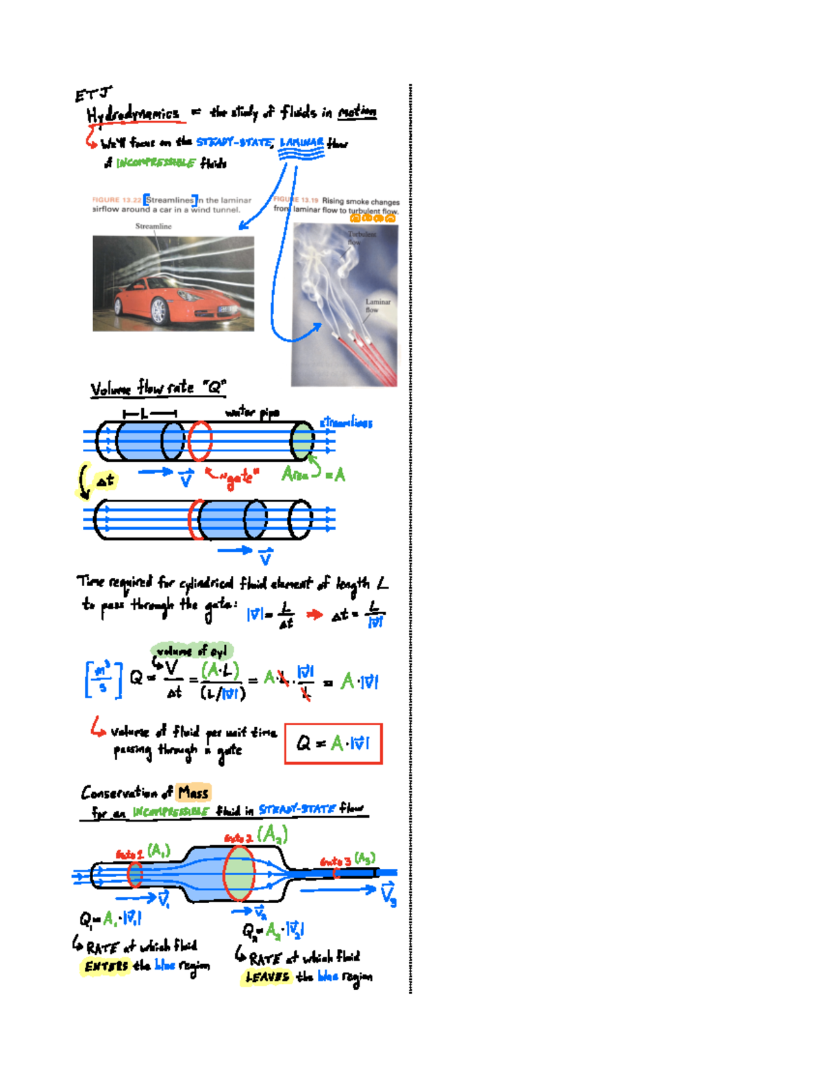 Note Fluids 3 key - ET J Hydrodynamics thestudyoffluidsinmotion ...
