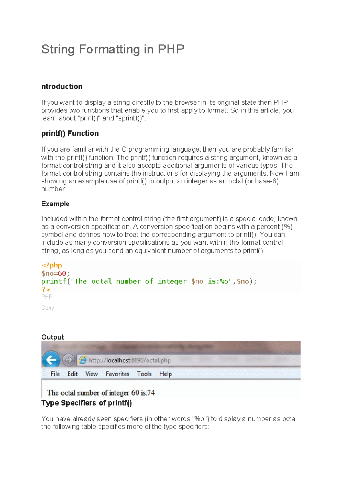 String Formatting In Php String Formatting In Php Ntroduction If You 8222