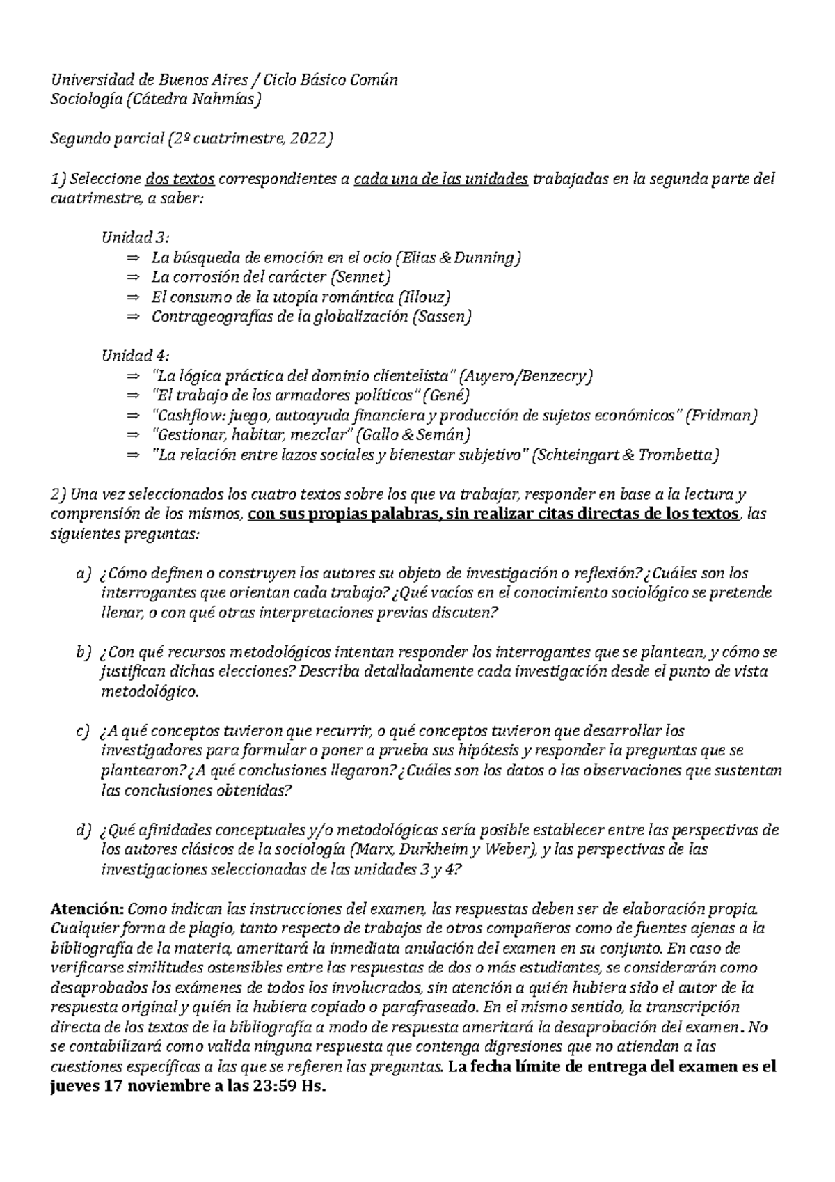 2Âº Parcial Sociologi Ì a CBC (Ca Ì tedra Nahmi Ì as) 2022 ...