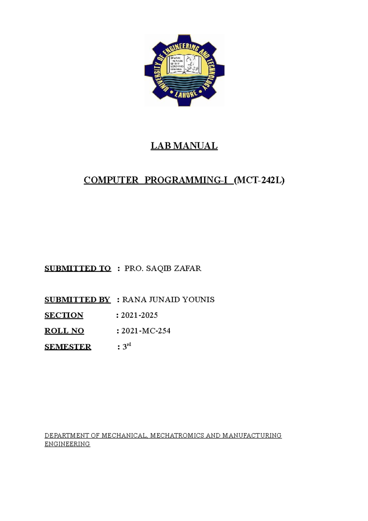 C P LAB 01 - Hi, this is the computer programing 1 lab reports. this is help guys for basic ...