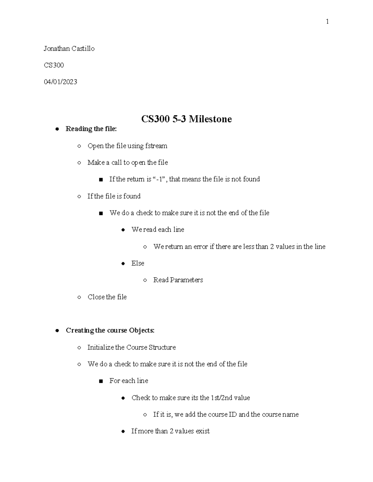 CS300 5-3 Milestone - I dont know if this is the correct assignment - 1 ...