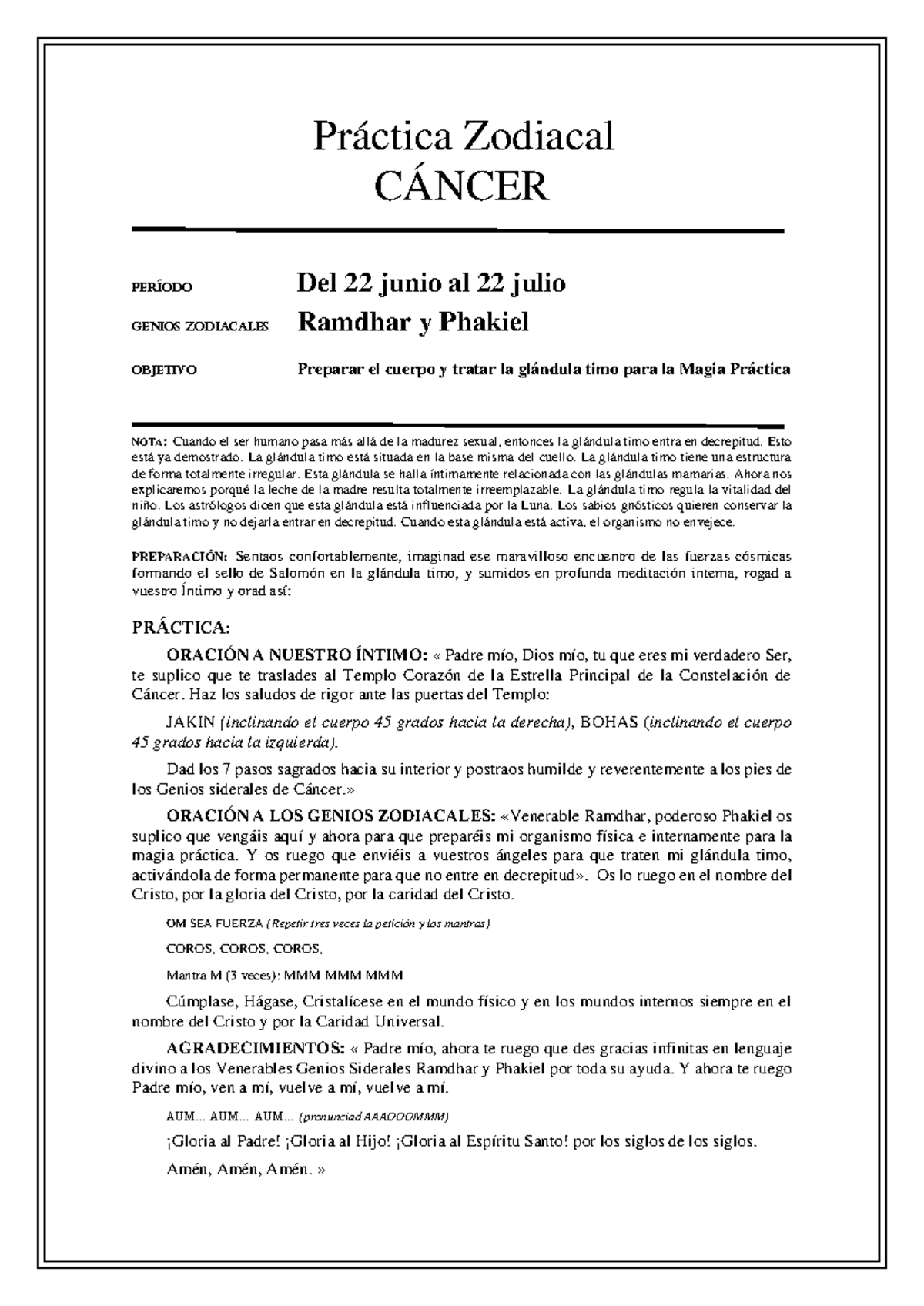 04 Práctica de Cáncer y Runa Sig - Práctica Zodiacal CÁNCER perÍodo Del ...