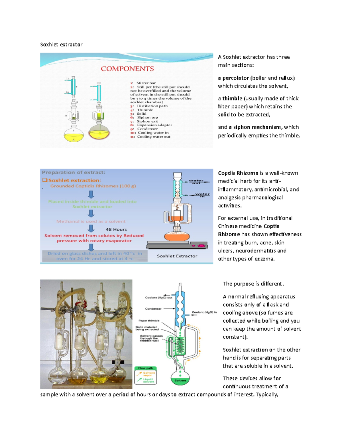Soxhlet extractor and thin layer - Soxhlet extractor A Soxhlet ...