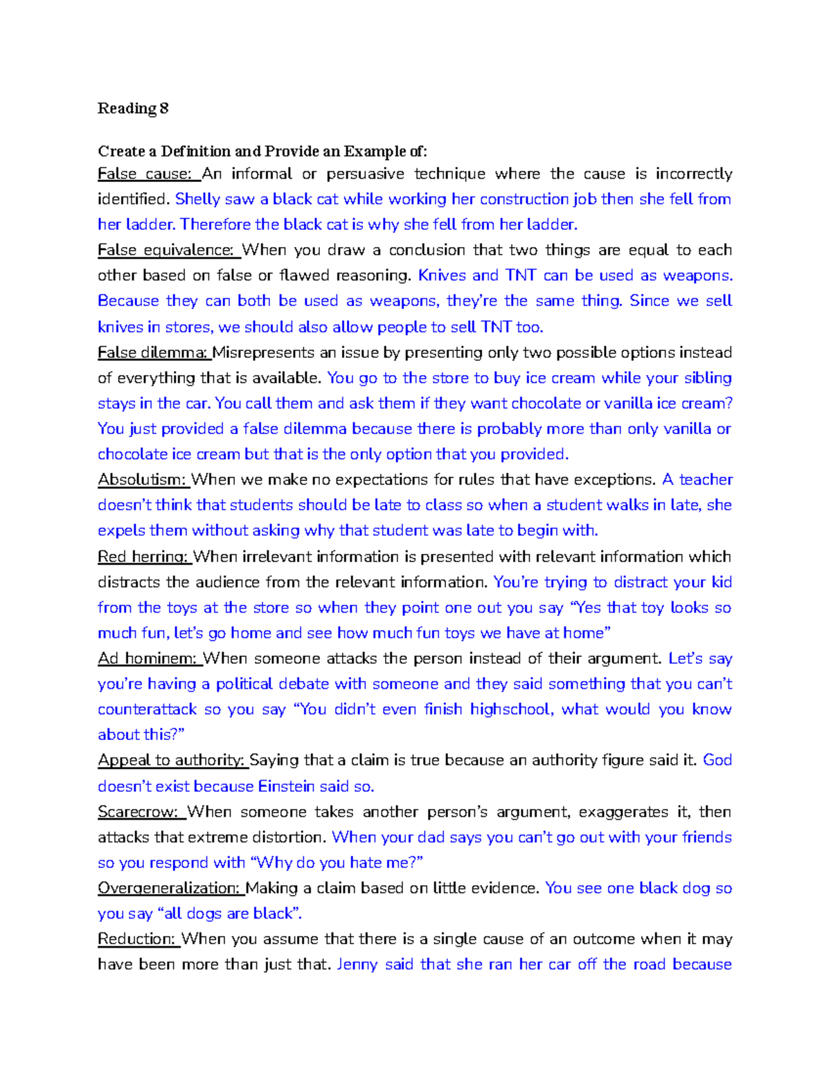 COMM- Participation Presentation 3 - Reading 8 Create a Definition and ...