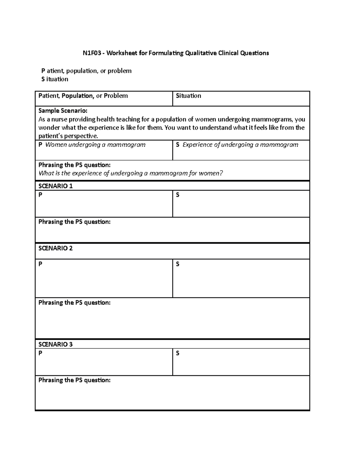 EIDM Worksheet-Qualitative Questions Final - N1F03 - Worksheet for ...