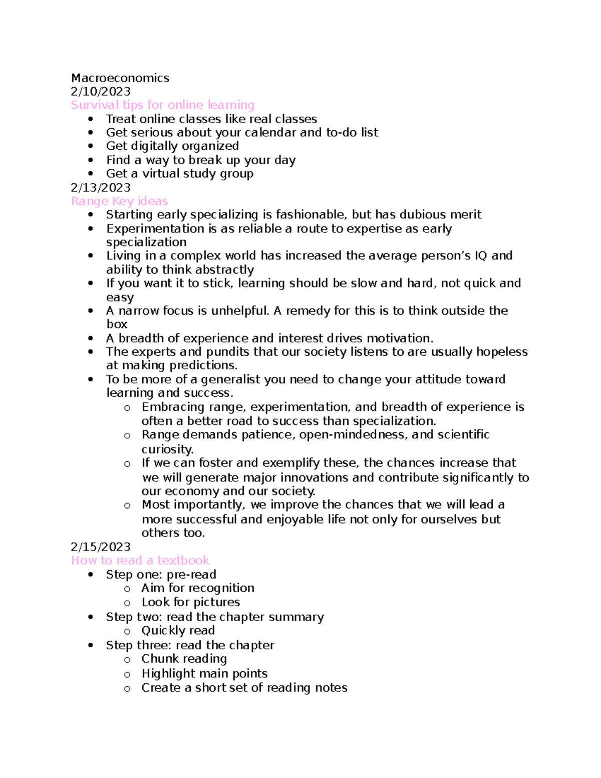 Macroeconomic Notes Test 1 Econ12000001 Studocu