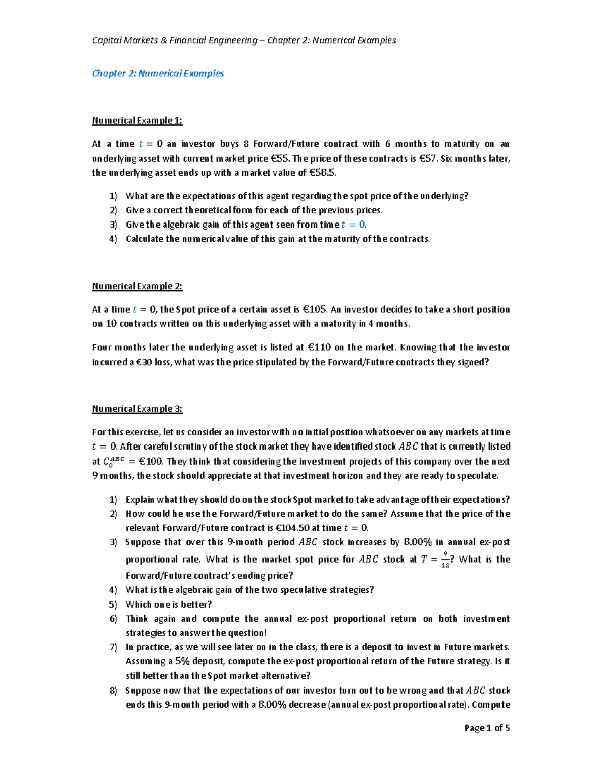 Chapter 2 - Numerical Examples - Chapter 2: Numerical Examples ...