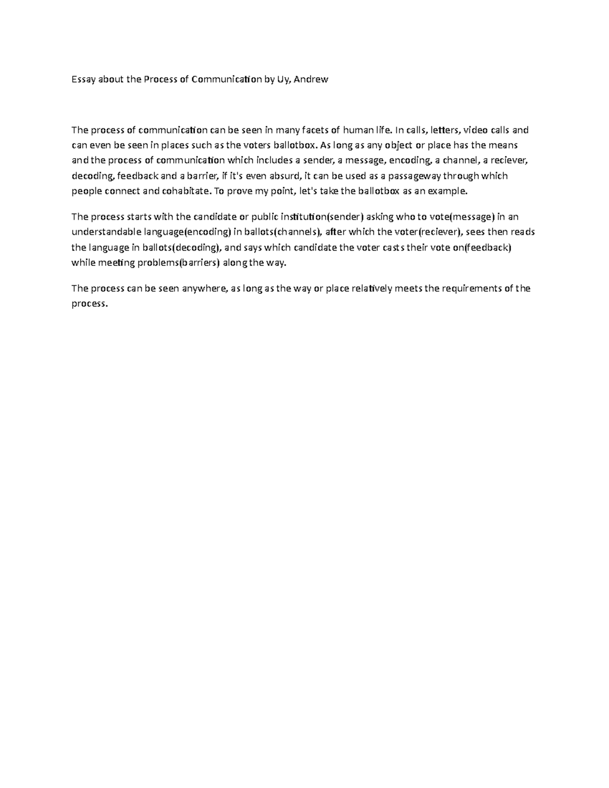 Essay about the-WPS Office - Essay about the Process of Communication ...