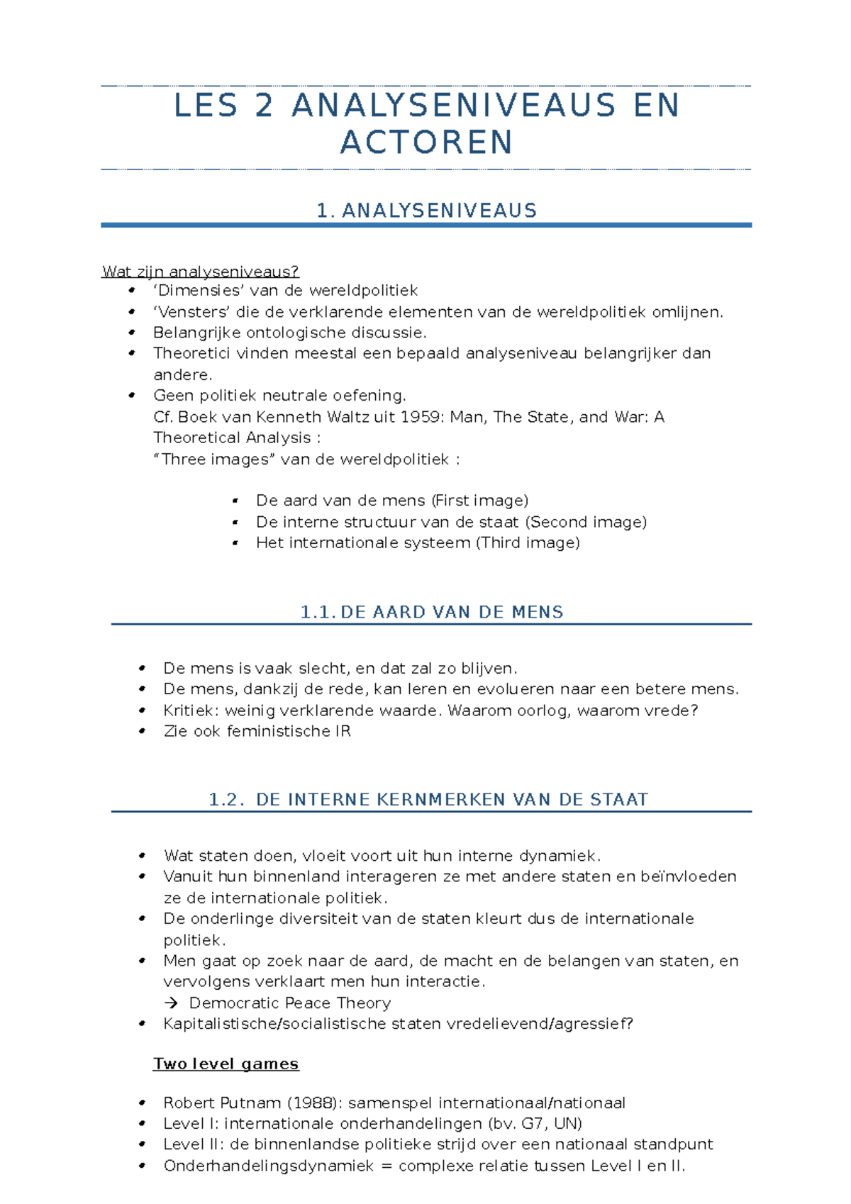 Samenvatting-van-internationale betrekkingen - Warning: TT: more functions defined than expected ...