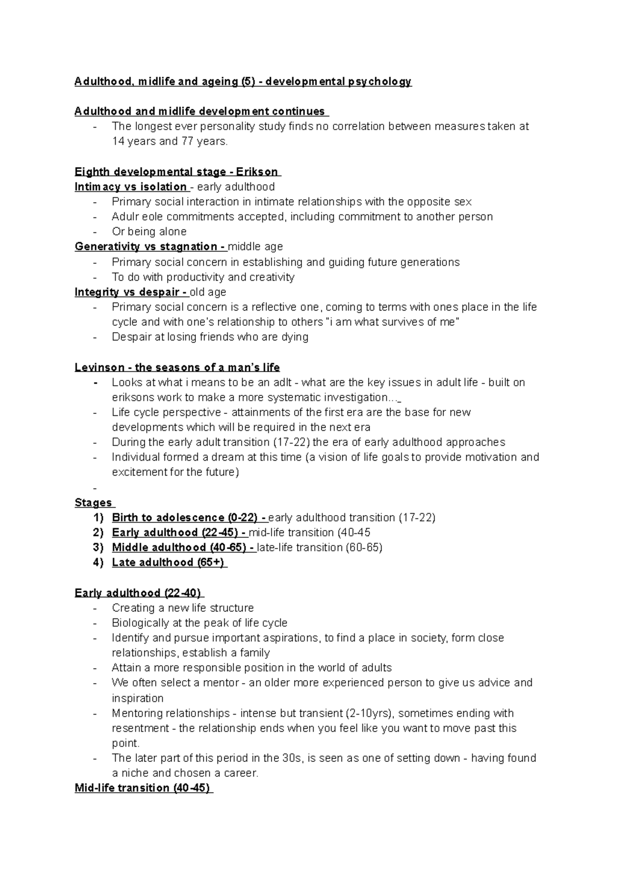 Adulthood, midlife and ageing (5) - developmental psychology ...